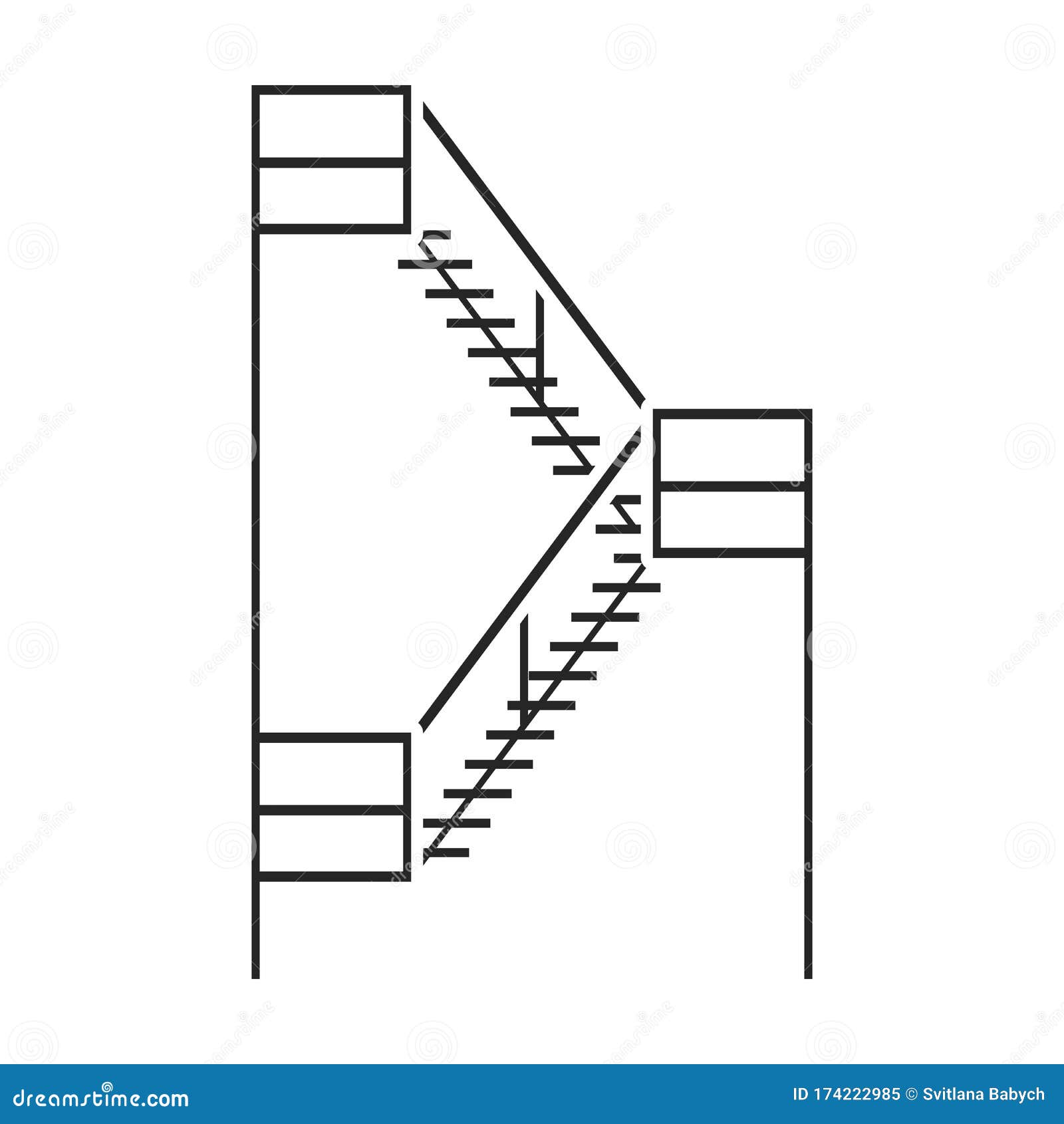 Metal Staircase Vector Icon.Black Vector Icon Isolated on White ...