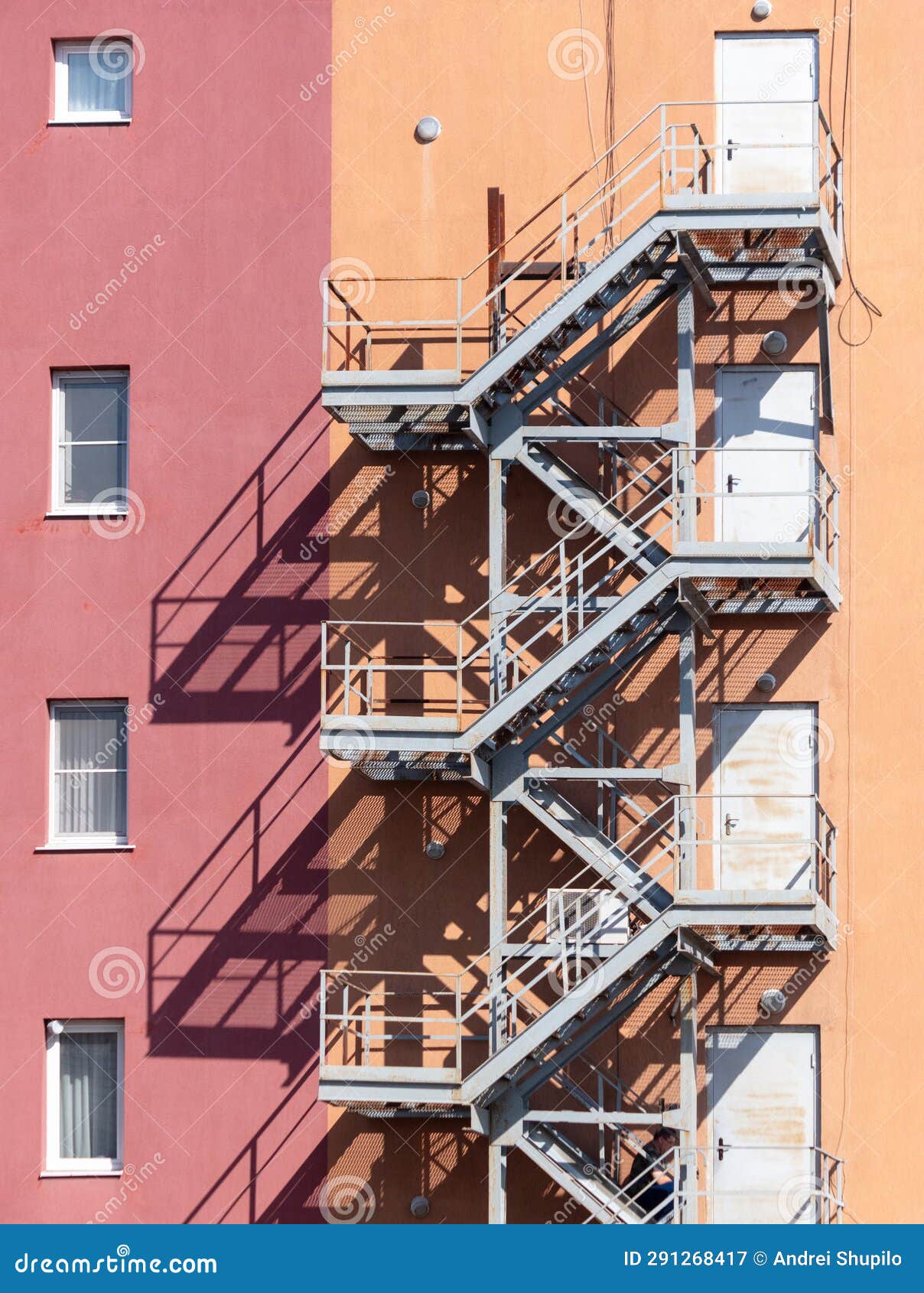 Metal Staircase on the Wall of a Multi-storey Building Stock Image ...
