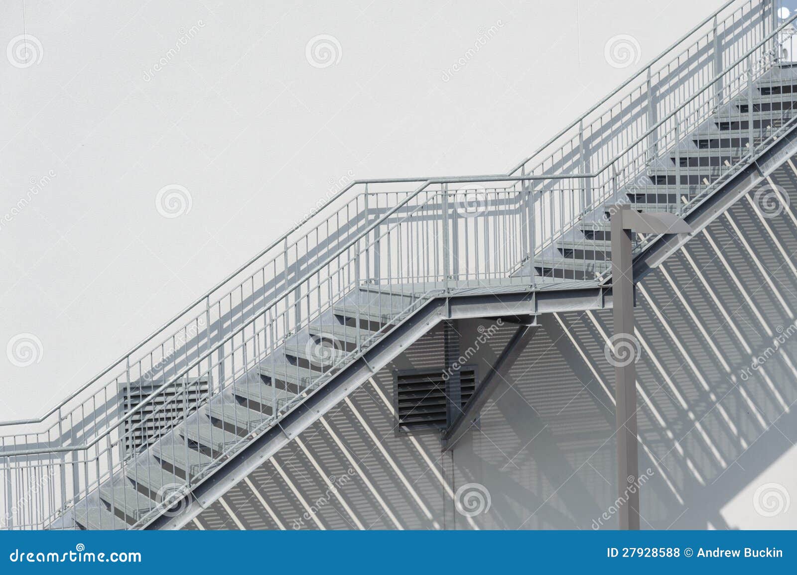 Metal Stairs Side View In Modern Building Design Royalty-Free Stock ...