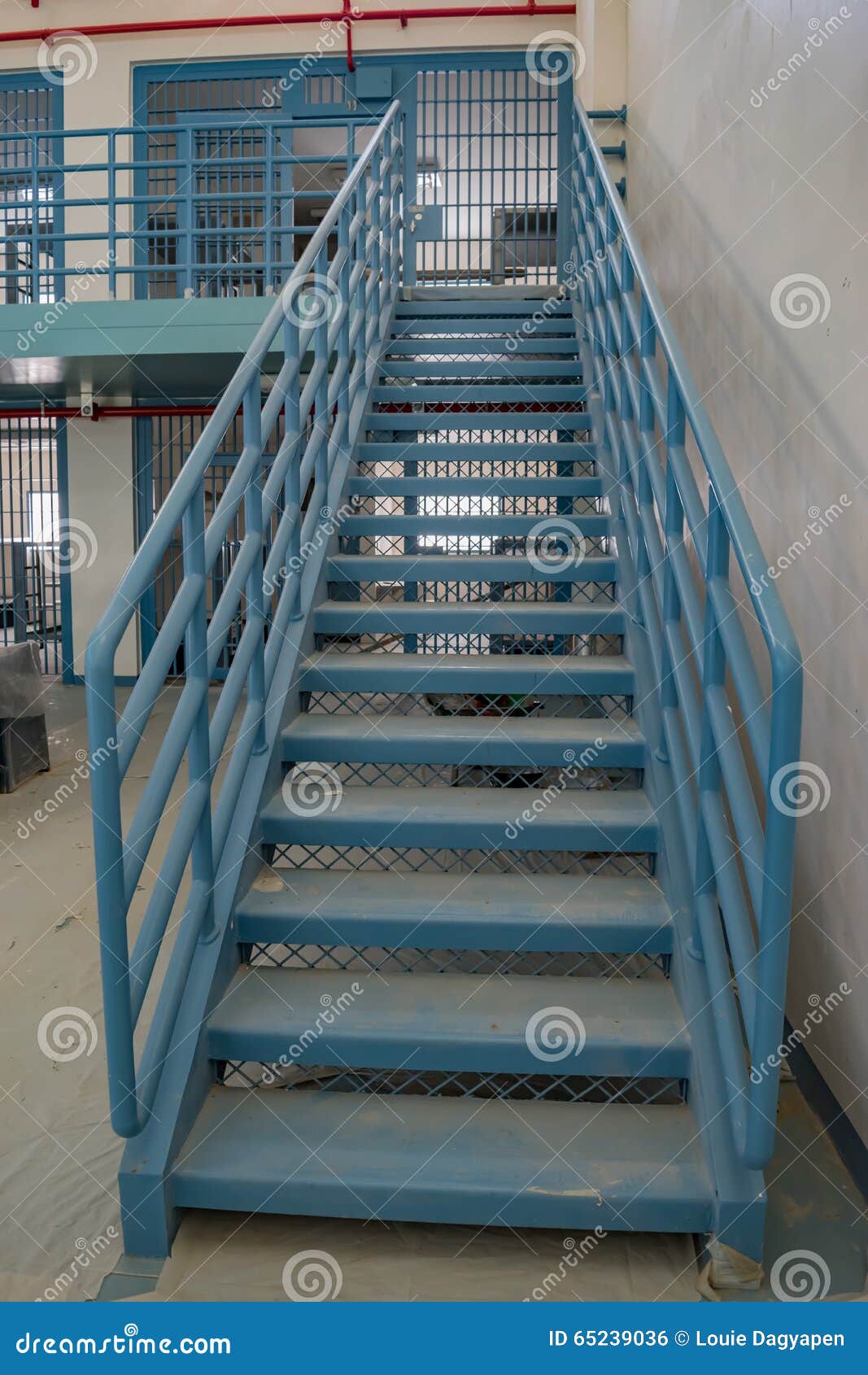 Metal Stairs Side View In Modern Building Design Royalty-Free Stock ...