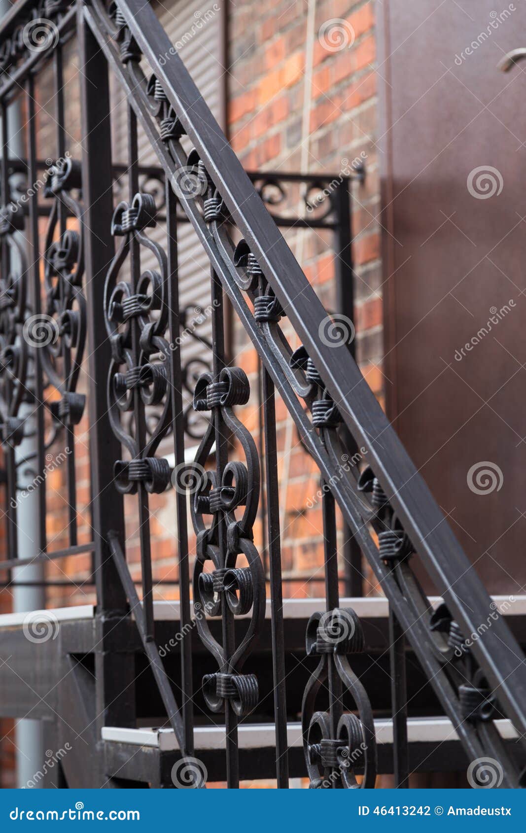 Metal Stairs Side View In Modern Building Design Royalty-Free Stock ...