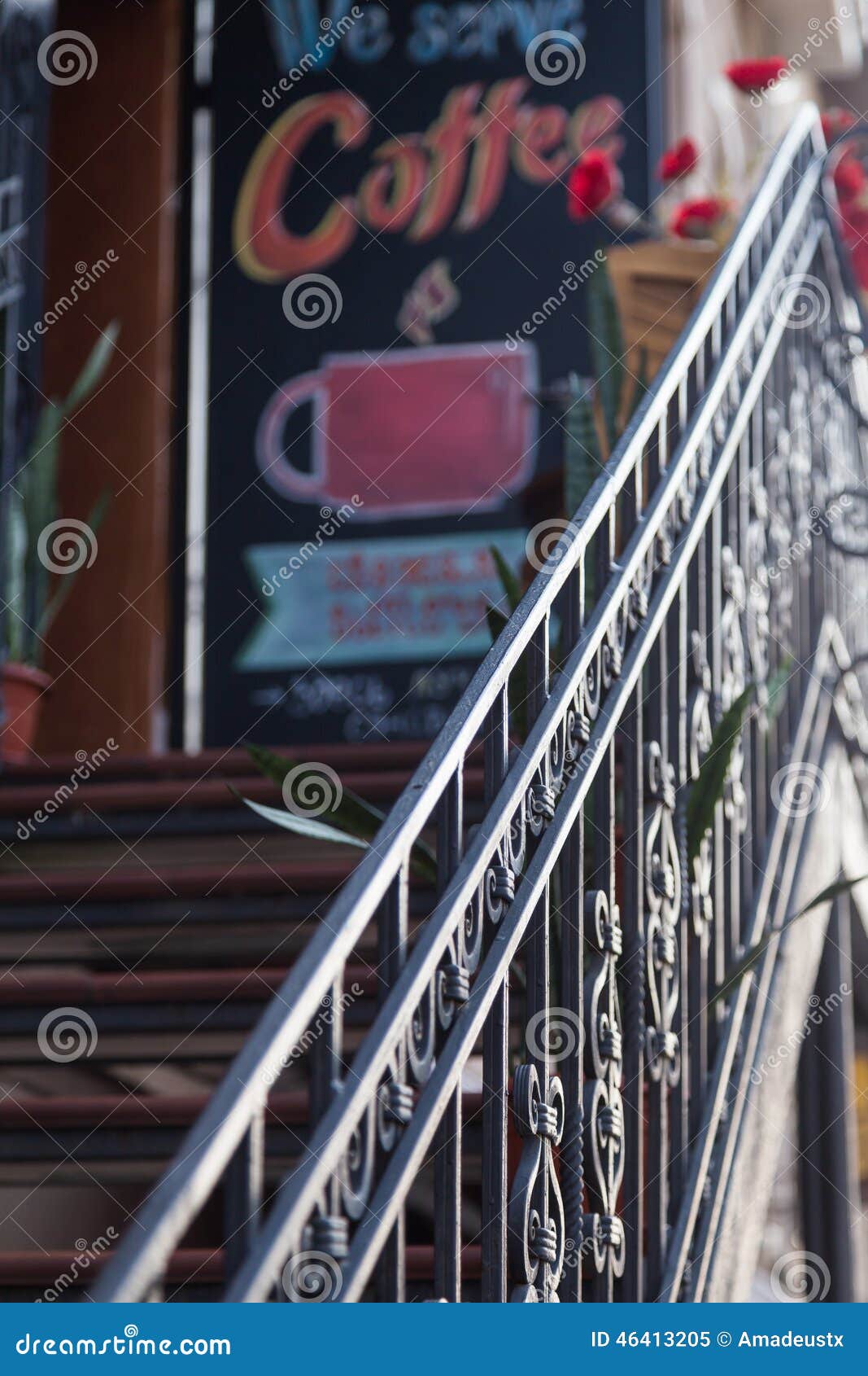 Metal stairs stock image. Image of coffee, architecture - 46413205