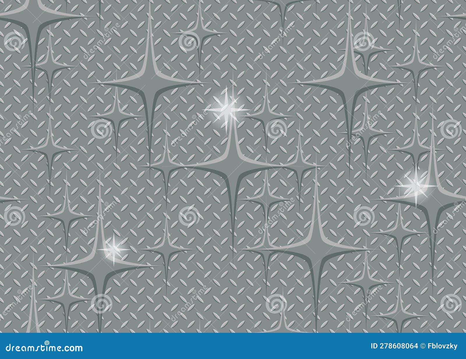 Metal Stars on Metal Floor Background, Seamless Pattern Stock ...