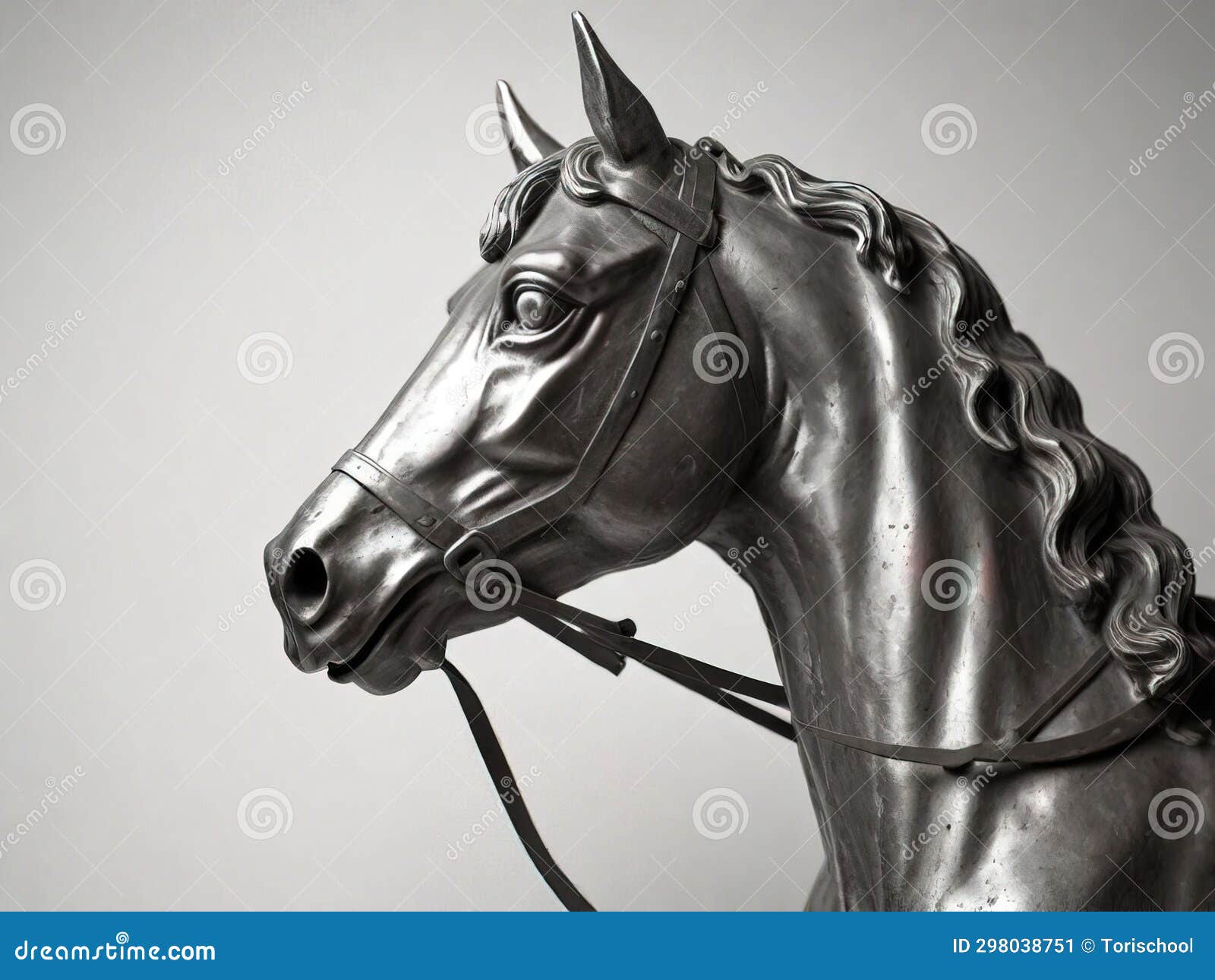 Metal Statue Horse Head Side View Stock Illustration - Illustration of ...
