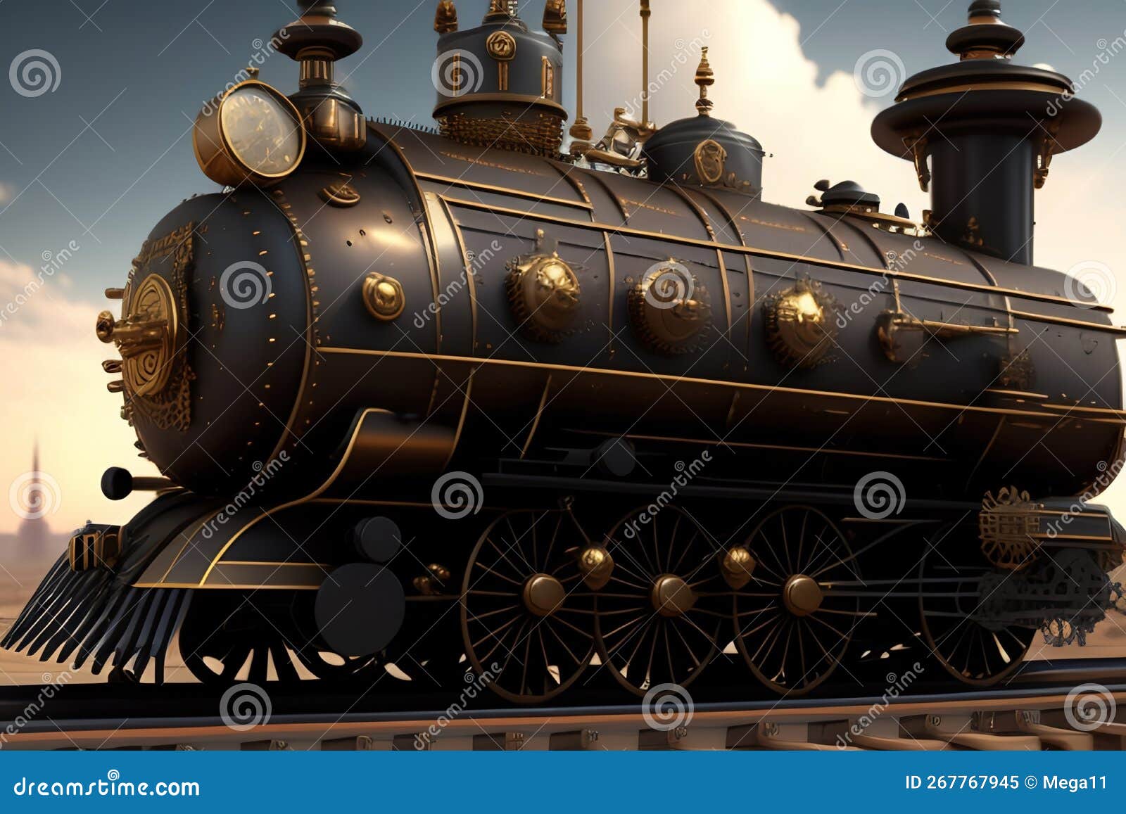 Generative AI: Metal Steampunk Train with Mechanism and Metal. Abstract ...