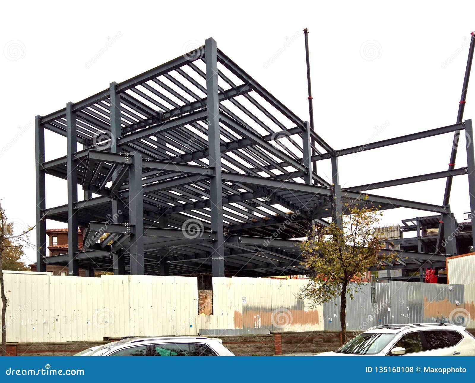 Metal Steel Skeleton Frame for a Building Stock Photo - Image of ...
