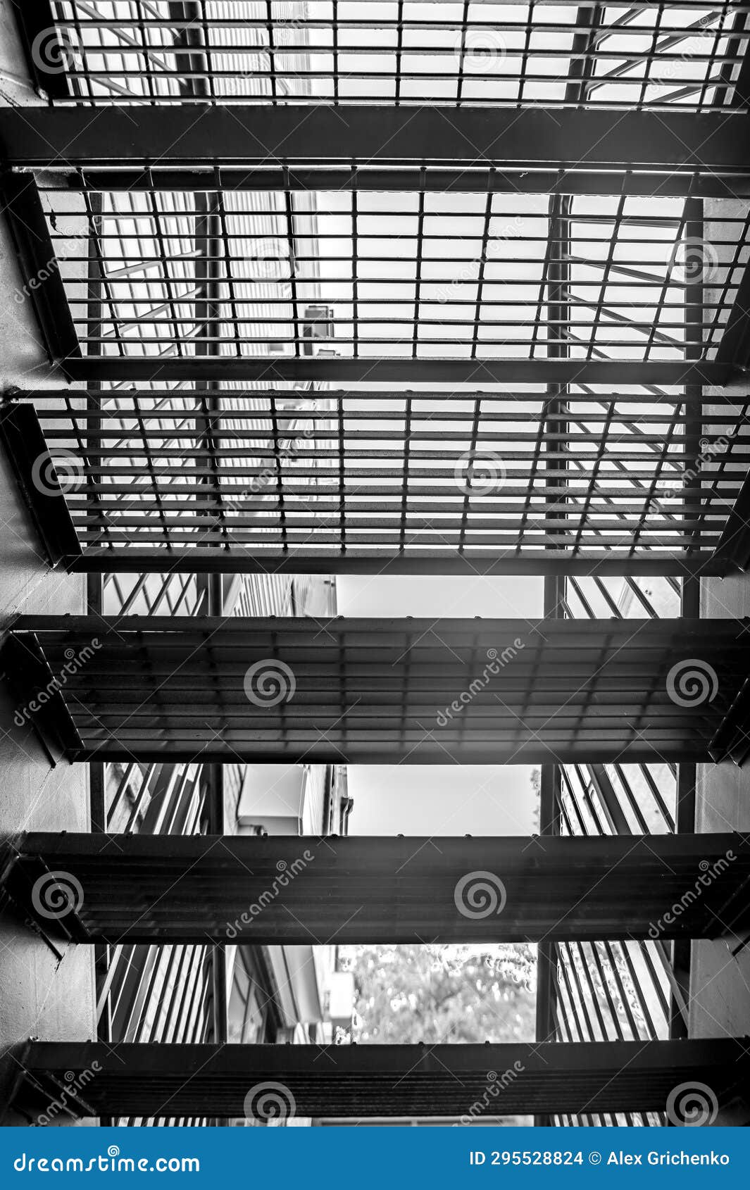 Metal Steel Staircase Fire Exit N Modern Building Stock Photo - Image ...