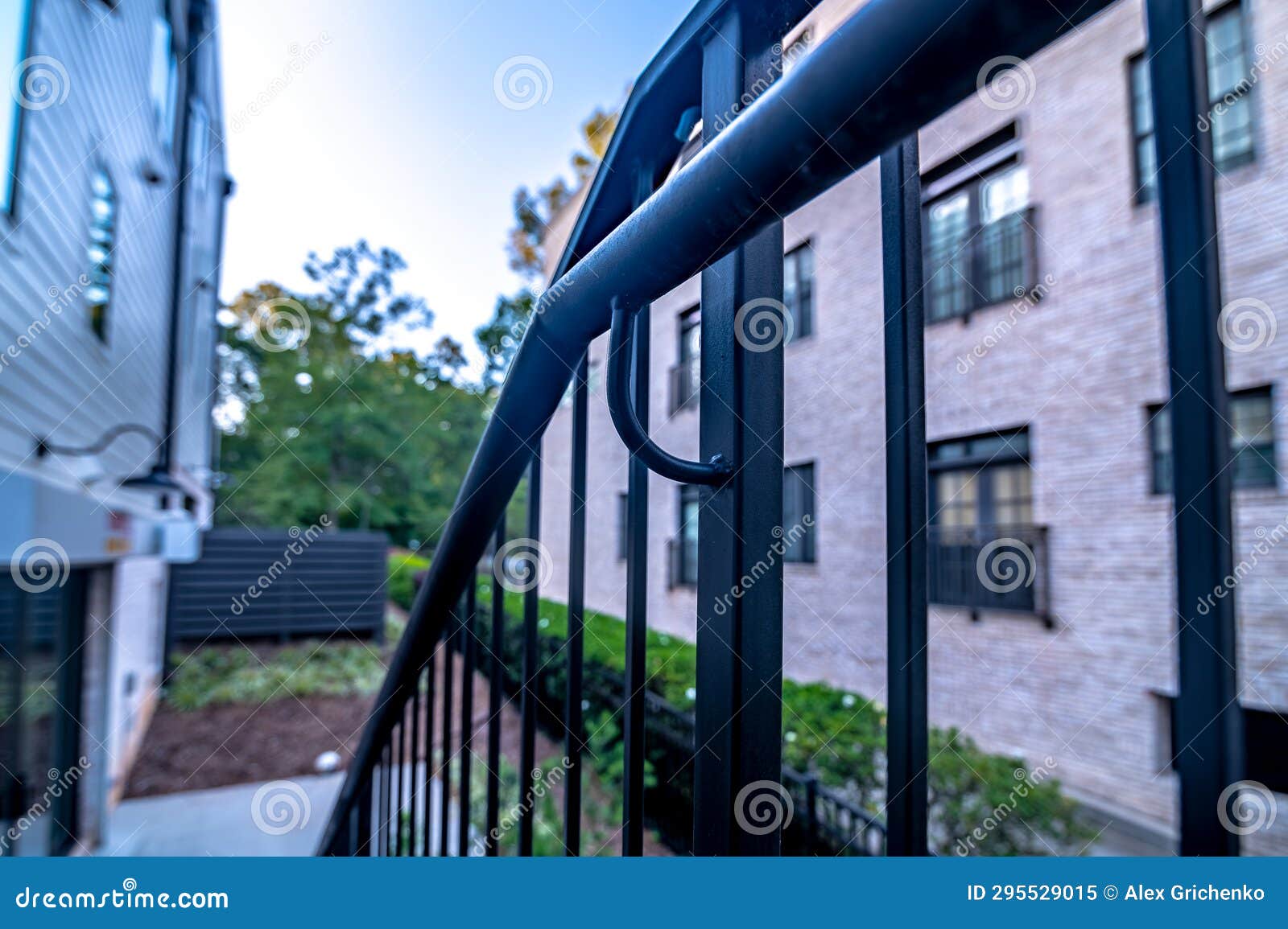 Metal Steel Staircase Fire Exit N Modern Building Stock Image - Image ...