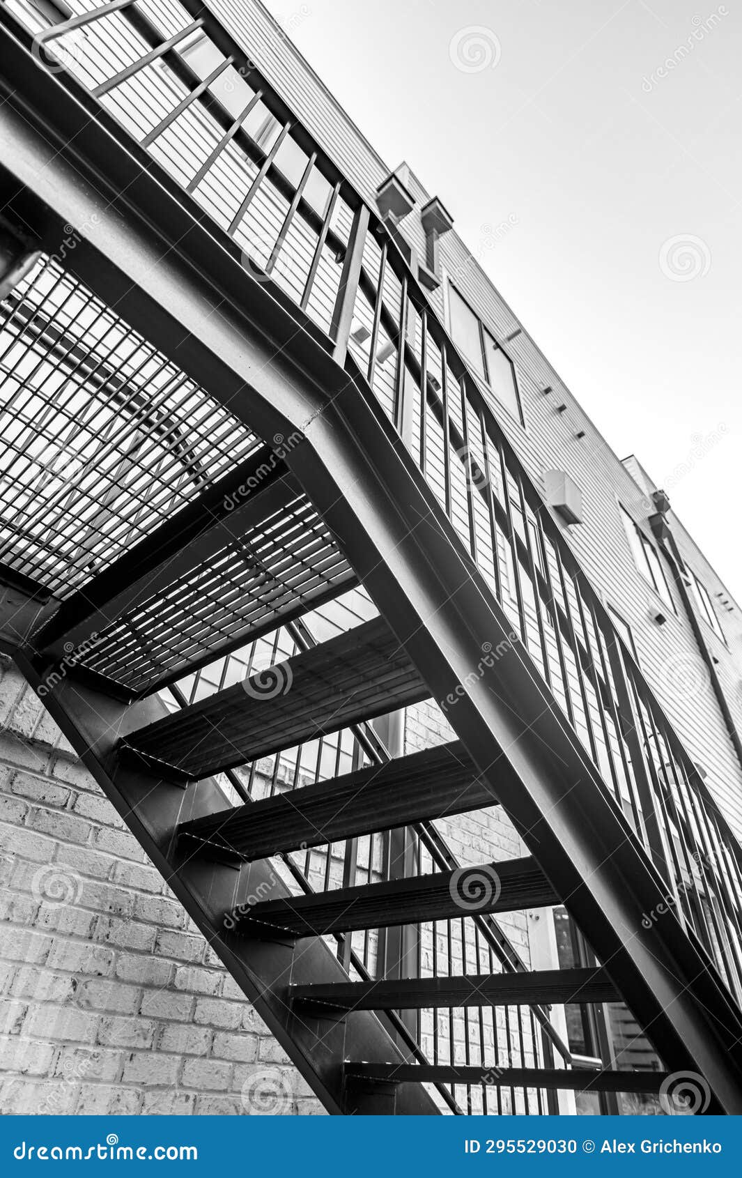 Metal Steel Staircase Fire Exit N Modern Building Stock Photo - Image ...