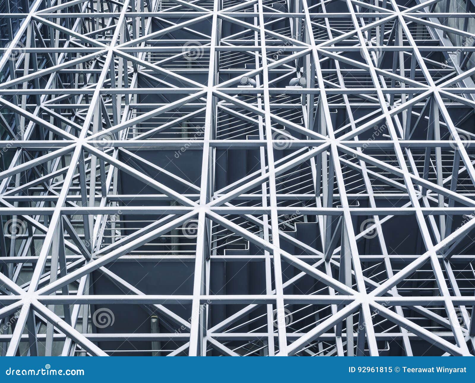 Metal Steel Structure Modern Building Stock Image - Image of minimal ...