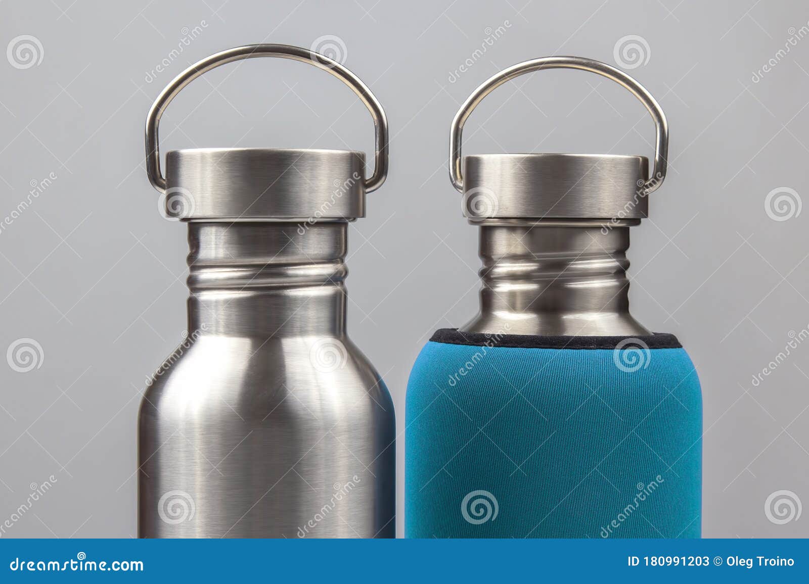 Metal Steel Water Flasks. Metal Drinking Utensils Stock Image - Image ...