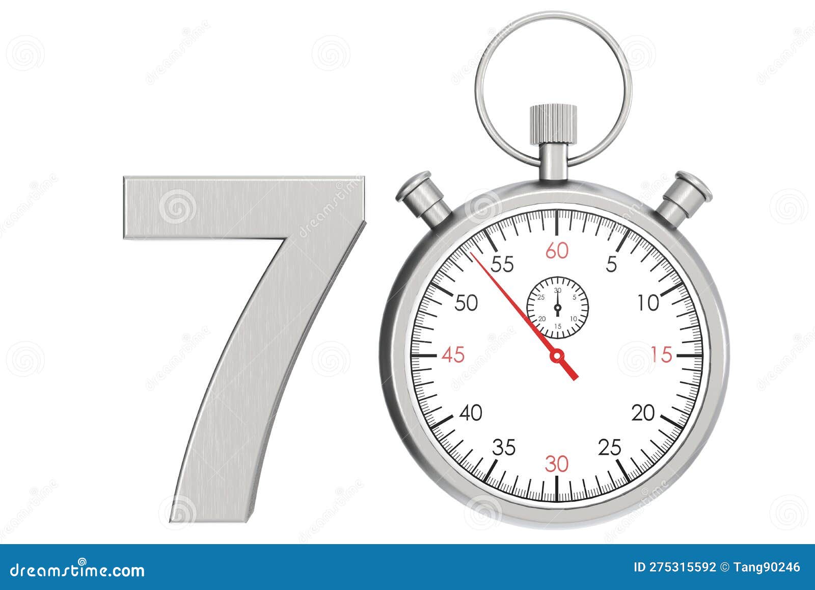 Metal Stopwatch Isolated for Number 70 Stock Illustration ...