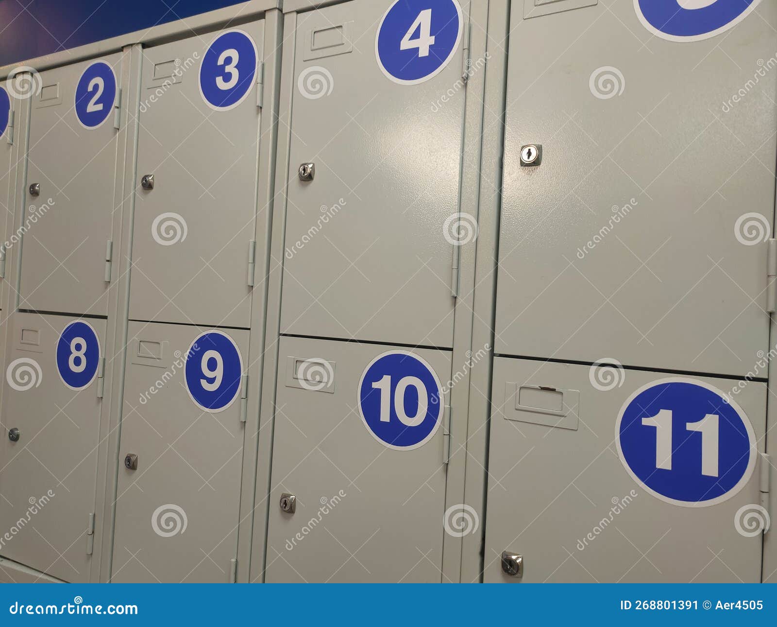 Metal Storage Cabinets in the Mall Stock Image - Image of metal, lock ...