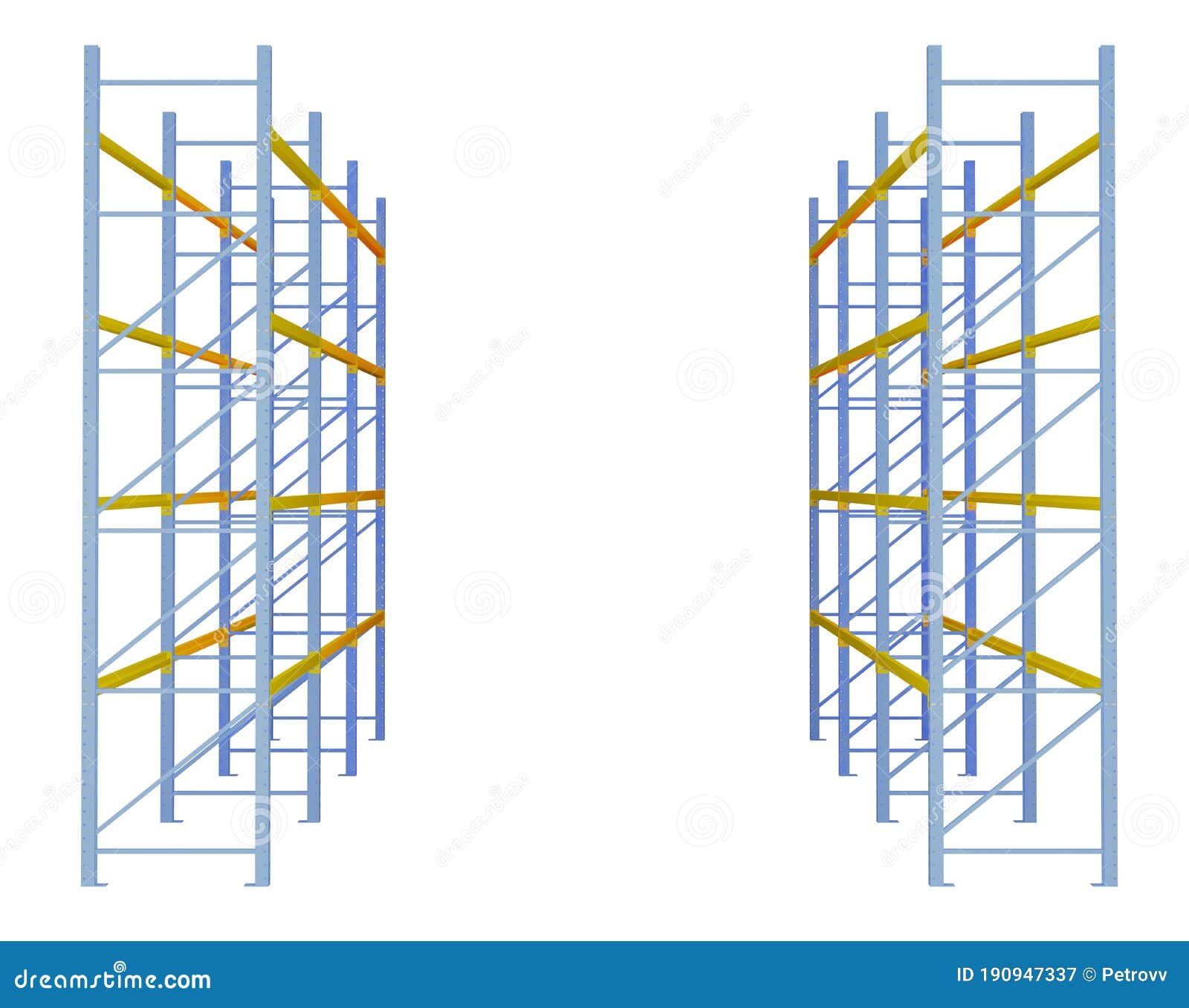 Metal Storage Shelf Design Isolated on White Stock Illustration ...