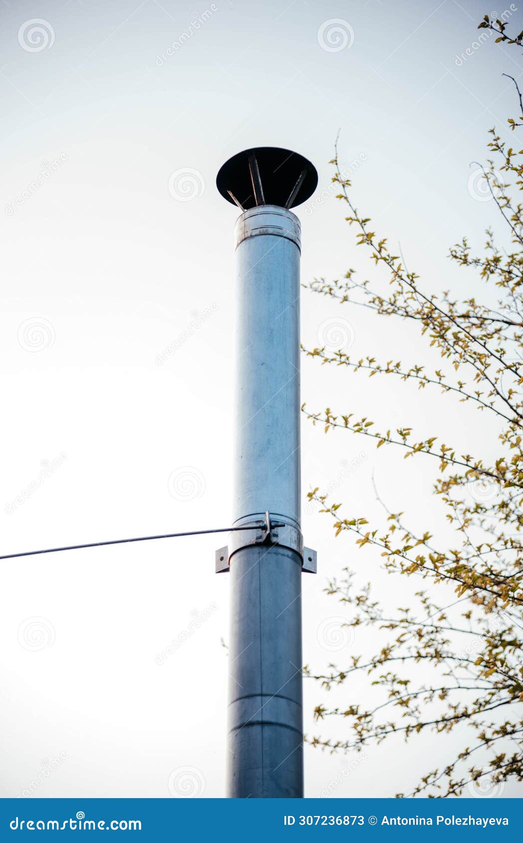 Metal Structure of a Bathhouse Chimney Stock Image - Image of steel ...