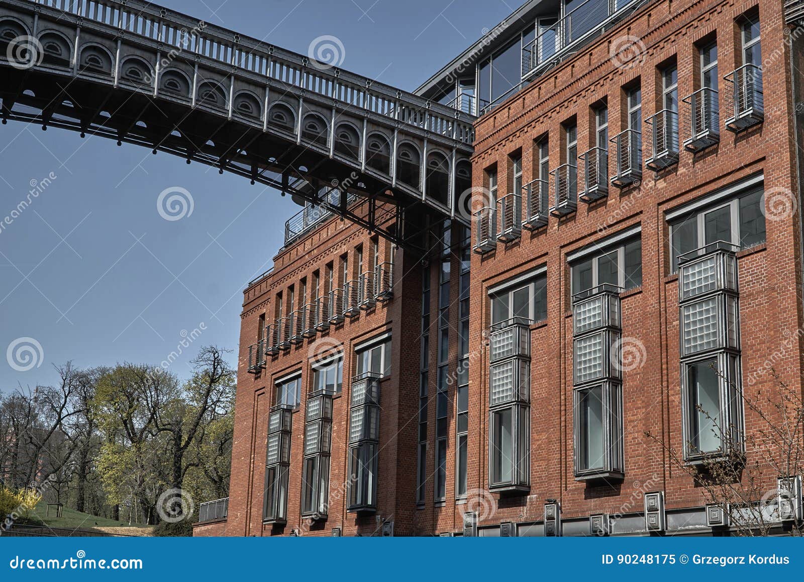 The Metal Structure and Brick Wall Stock Image - Image of backyard ...