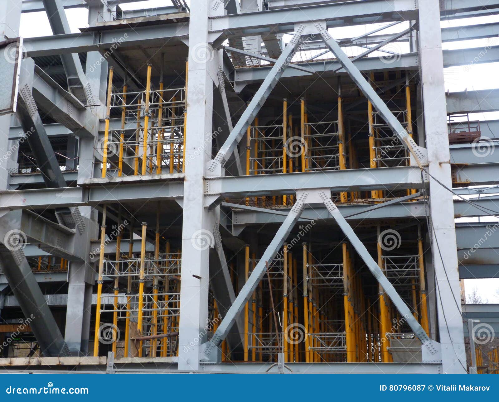 The Metal Structure of a Building Under Construction Stock Image ...