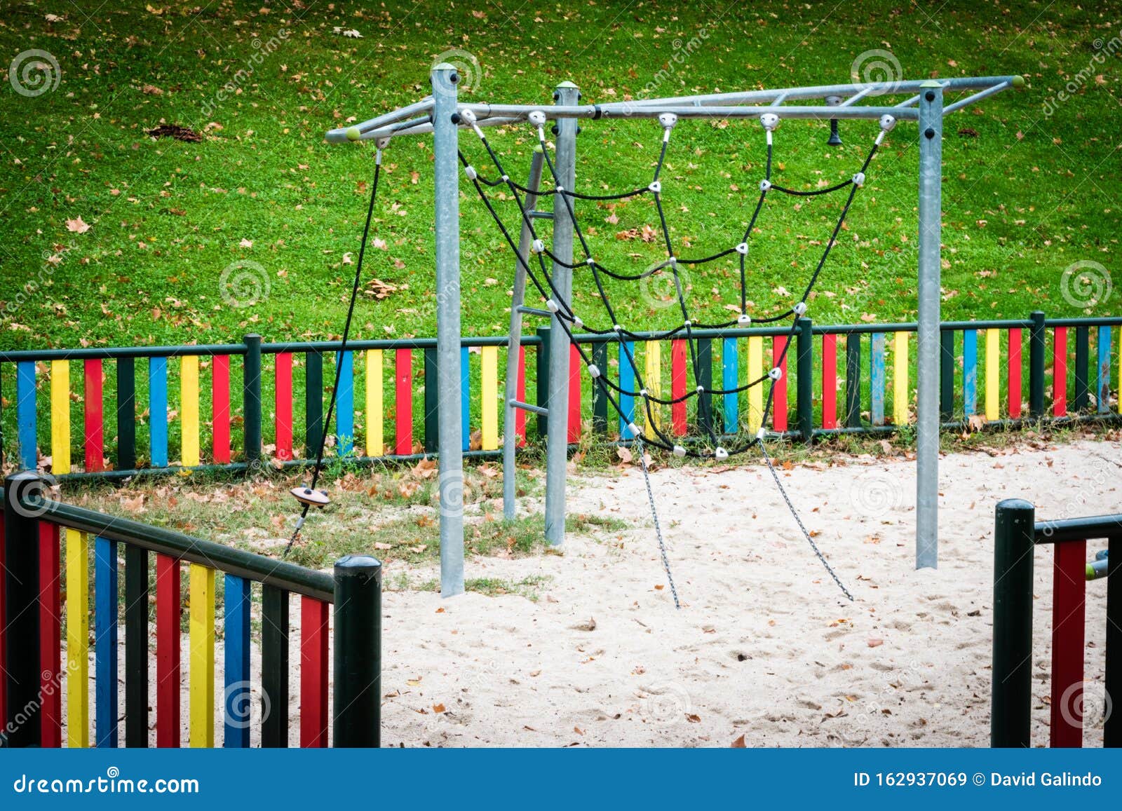 Metal Structure with Chains for Climbing in Playground Stock Image ...