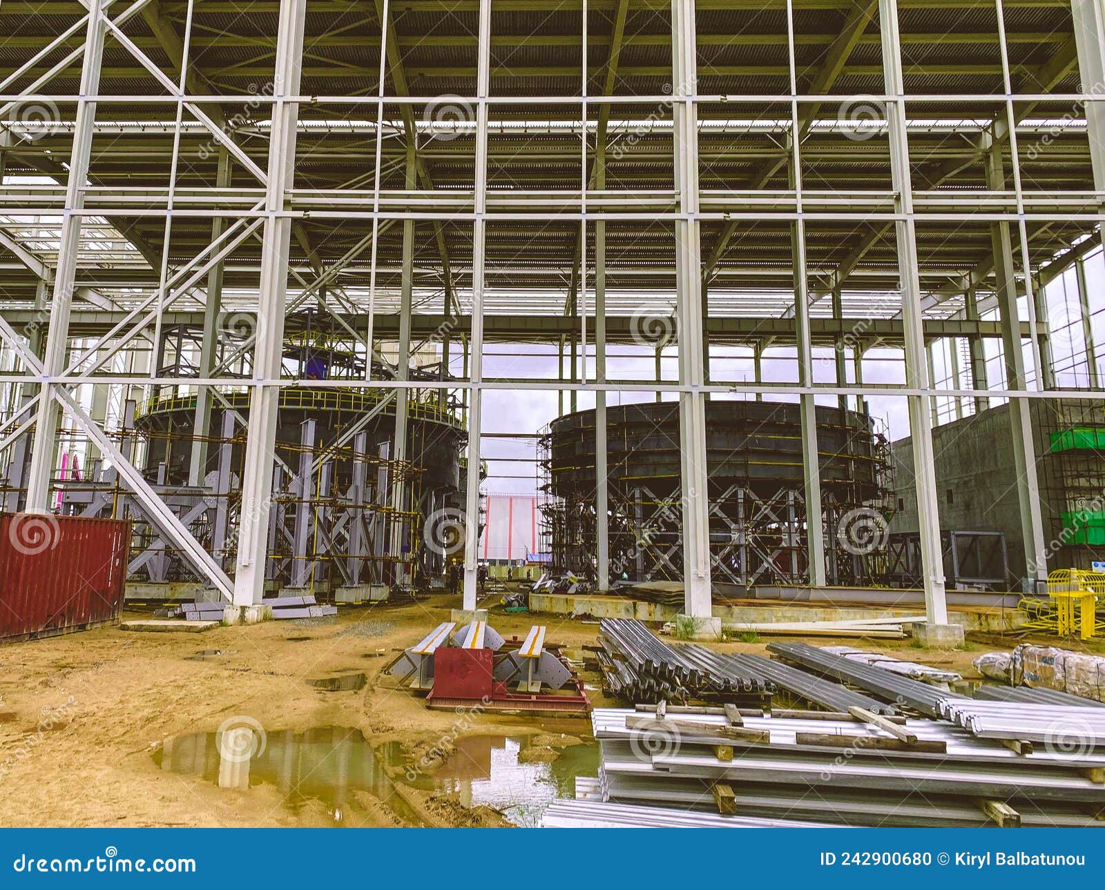Metal Structure at the Construction Site. Construction of a Complex for ...
