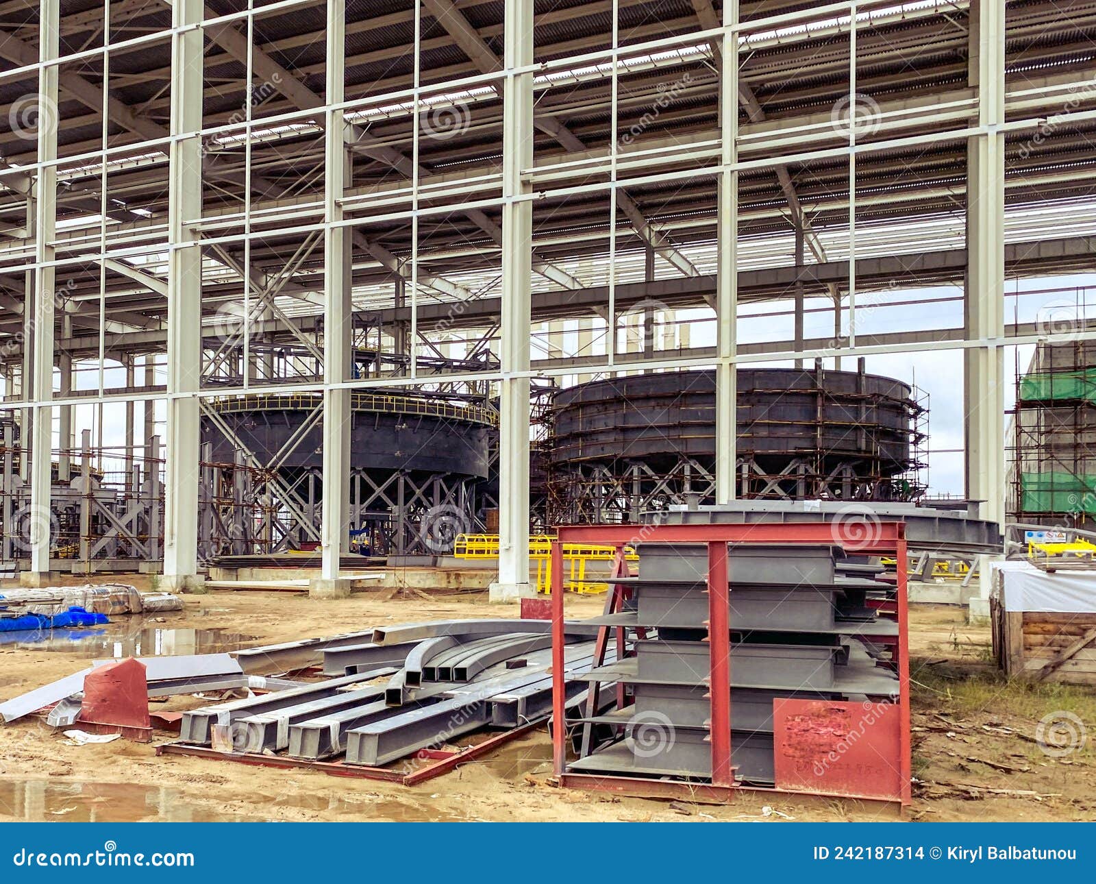 Metal Structure at the Construction Site. Mine Construction. Warehouse ...