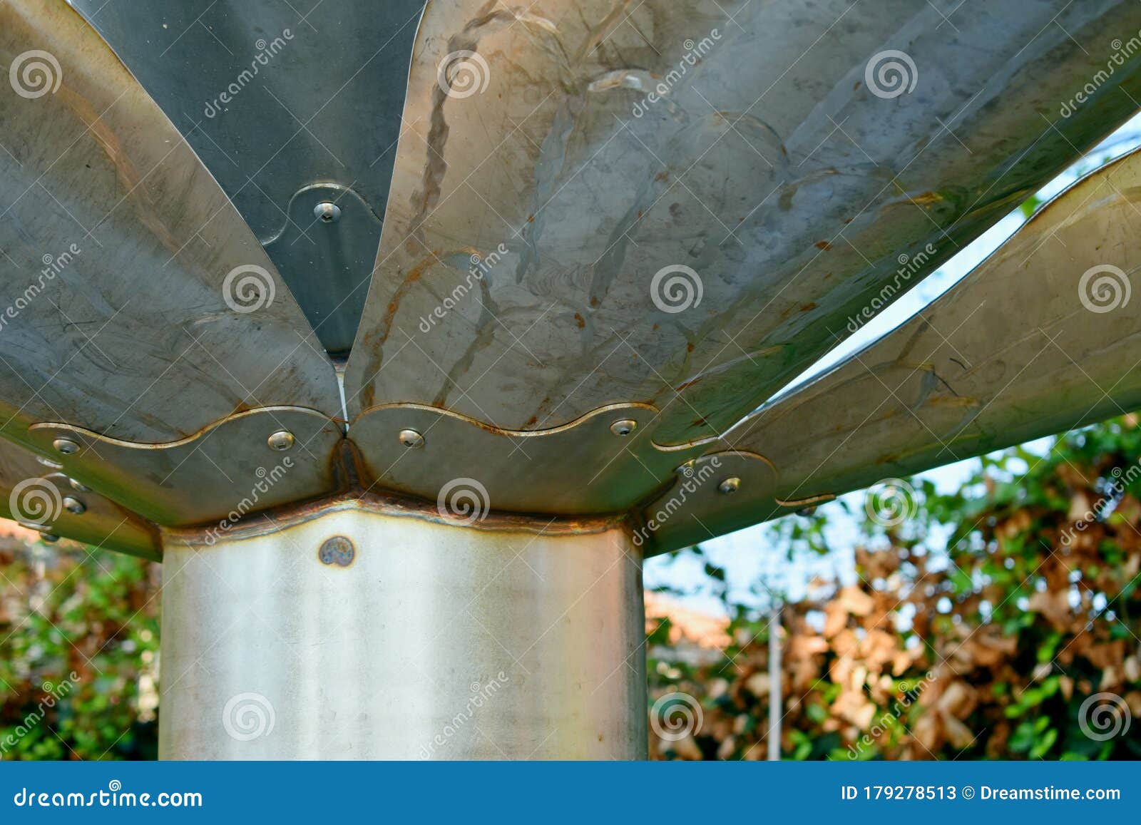 Metal Structure, Fragment, Welded and Bolted Joints Stock Image - Image ...