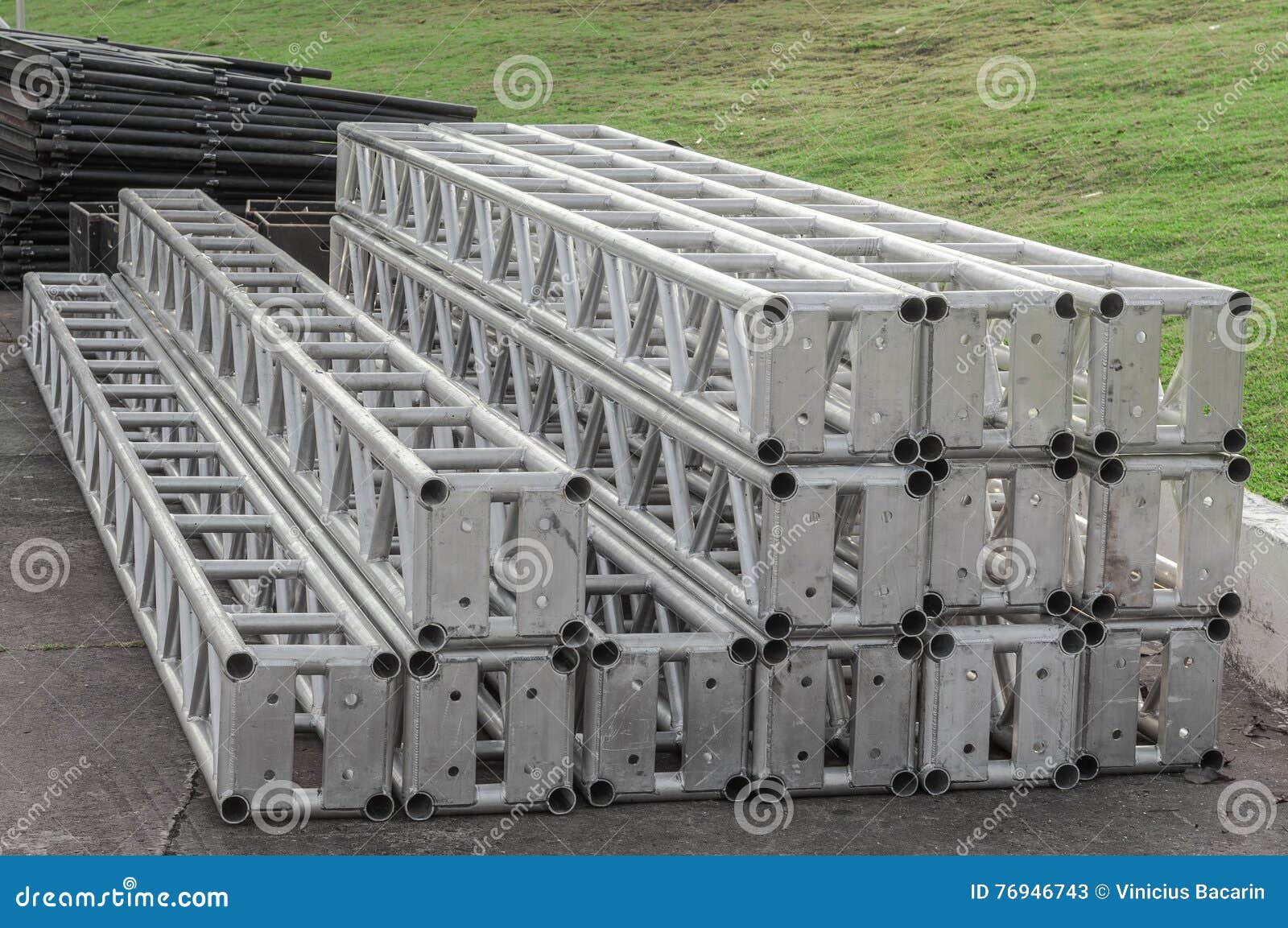 Metal Structure Prepared To Stage Assembly Stock Image - Image of metal ...