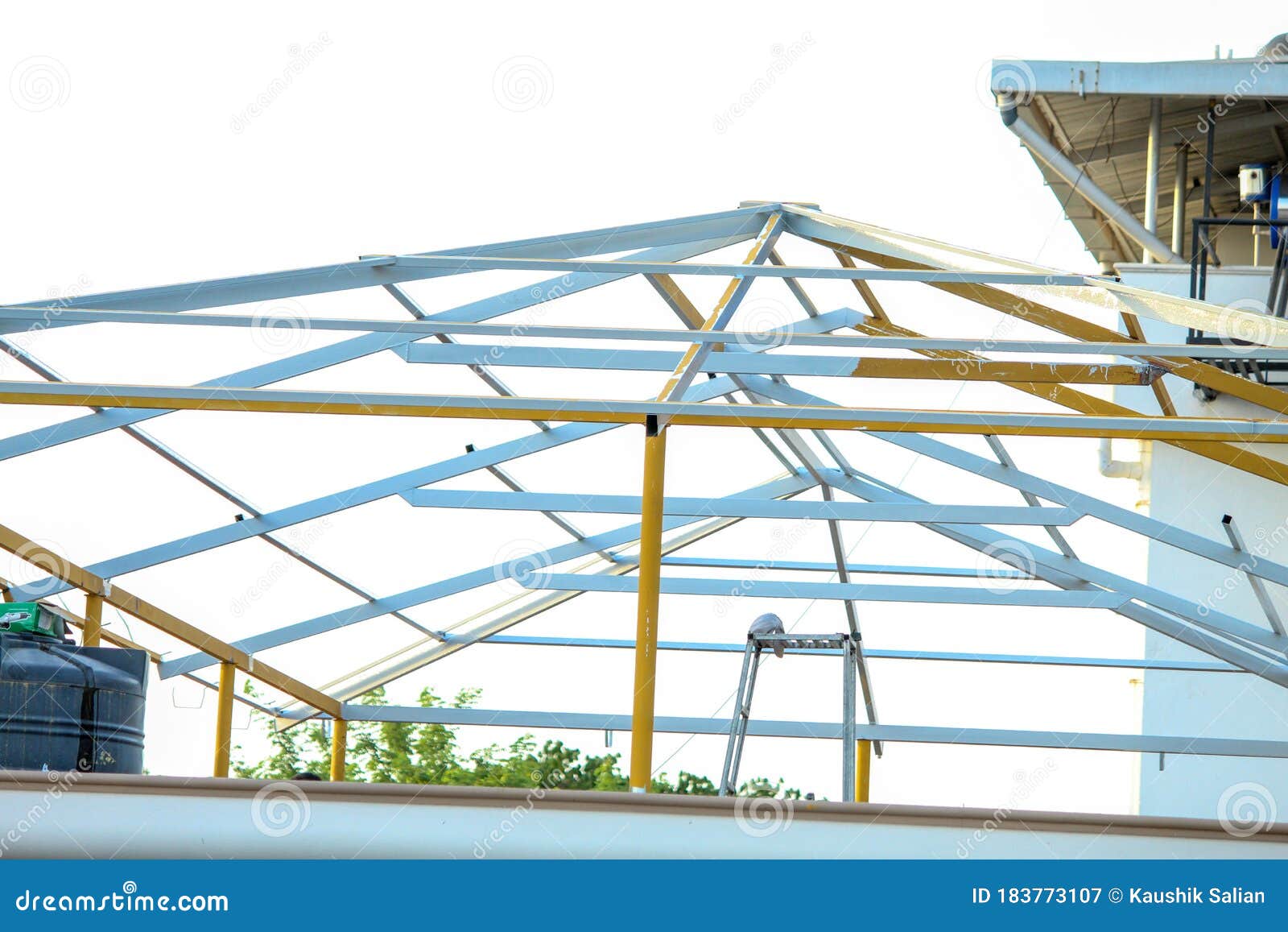 Metal Structure To Support Sheets Stock Image - Image of metal, steel ...