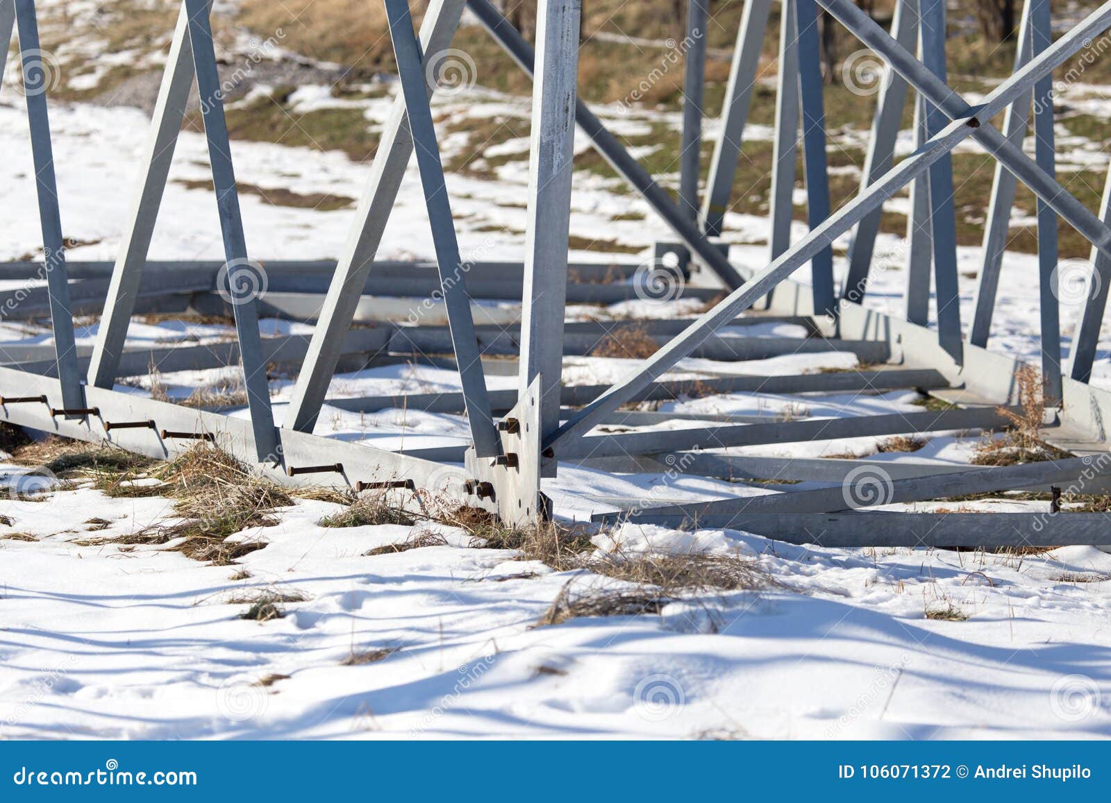 Metal Structure in the Snow in the Winter Stock Photo - Image of ...