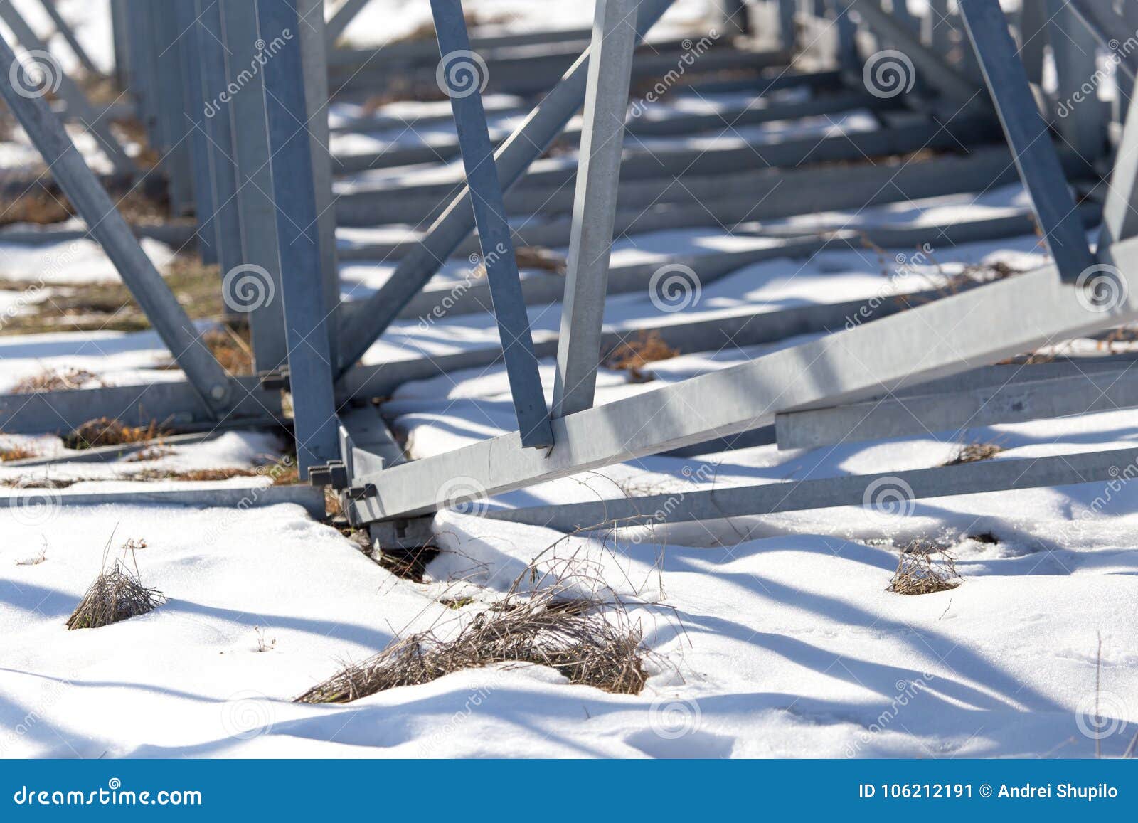 Metal Structure in the Snow in the Winter Stock Image - Image of snow ...