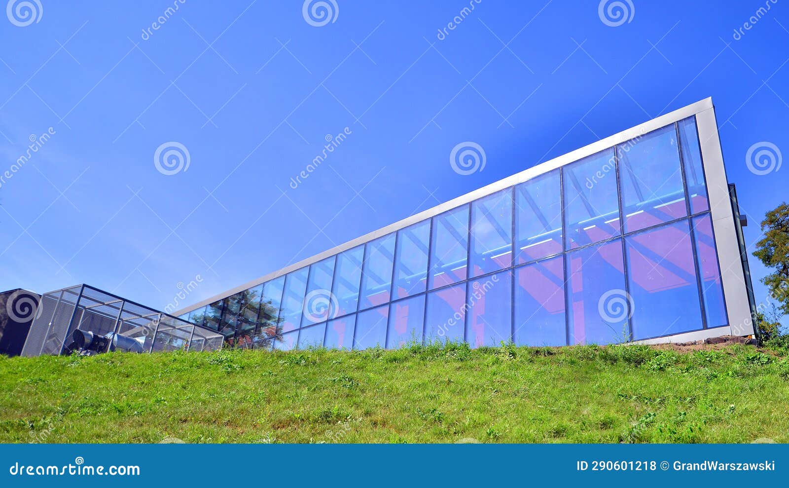 Modern Building Glass Roof Metal Frame Construction. Stock Photo ...