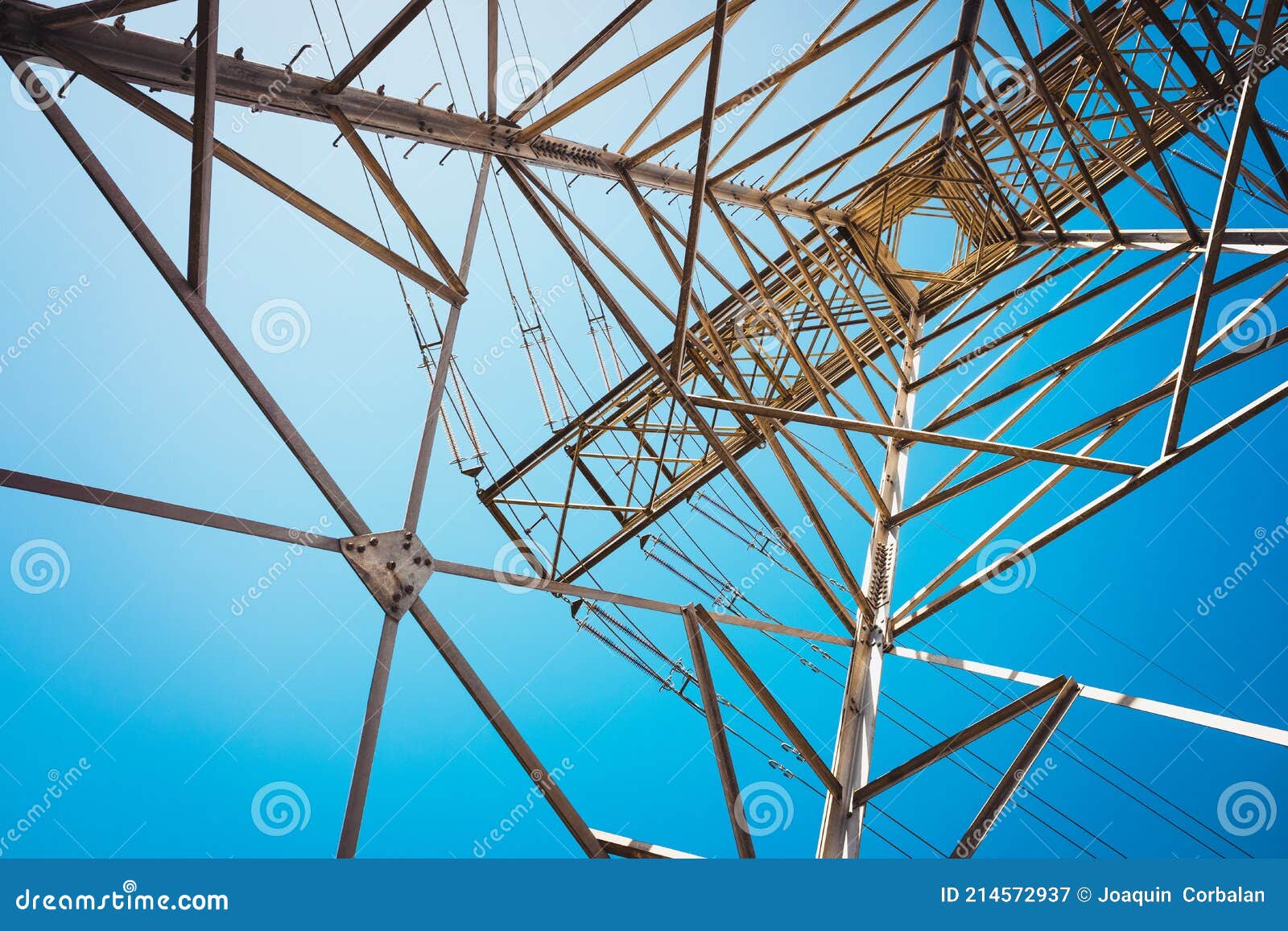 Metal Structure To Support High Voltage Electric Cables Outdoors Stock ...