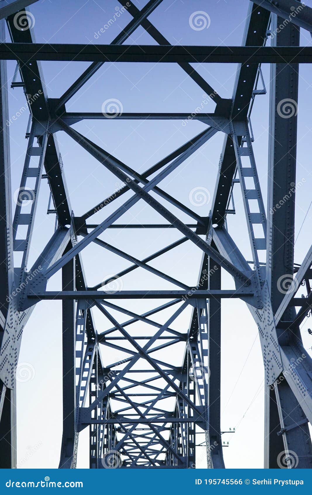 Metal Structure of the Upper Part of the Railway Bridge Stock Photo ...