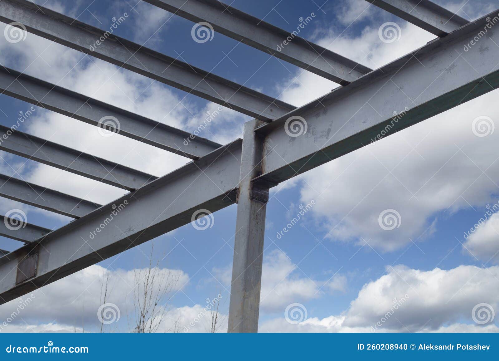 Metal Structures on the Construction of a House.Fastening of Metal ...