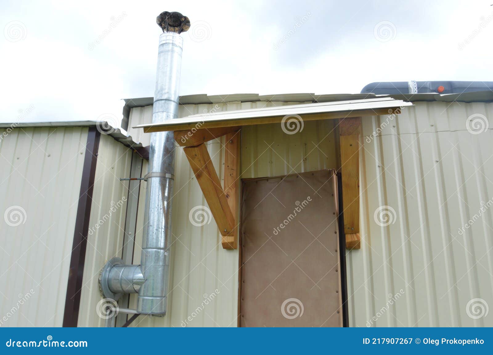 Metal Structures on a One-story Residential Building Stock Image ...