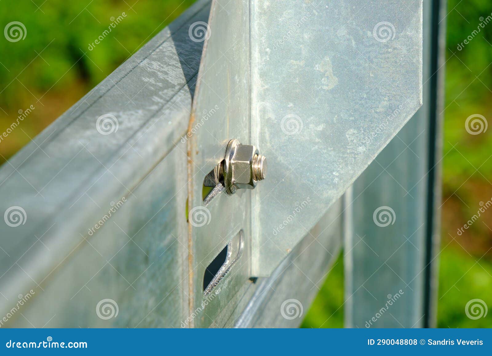 Metal Structures are Screwed Together with a Screw. Close-up of the ...