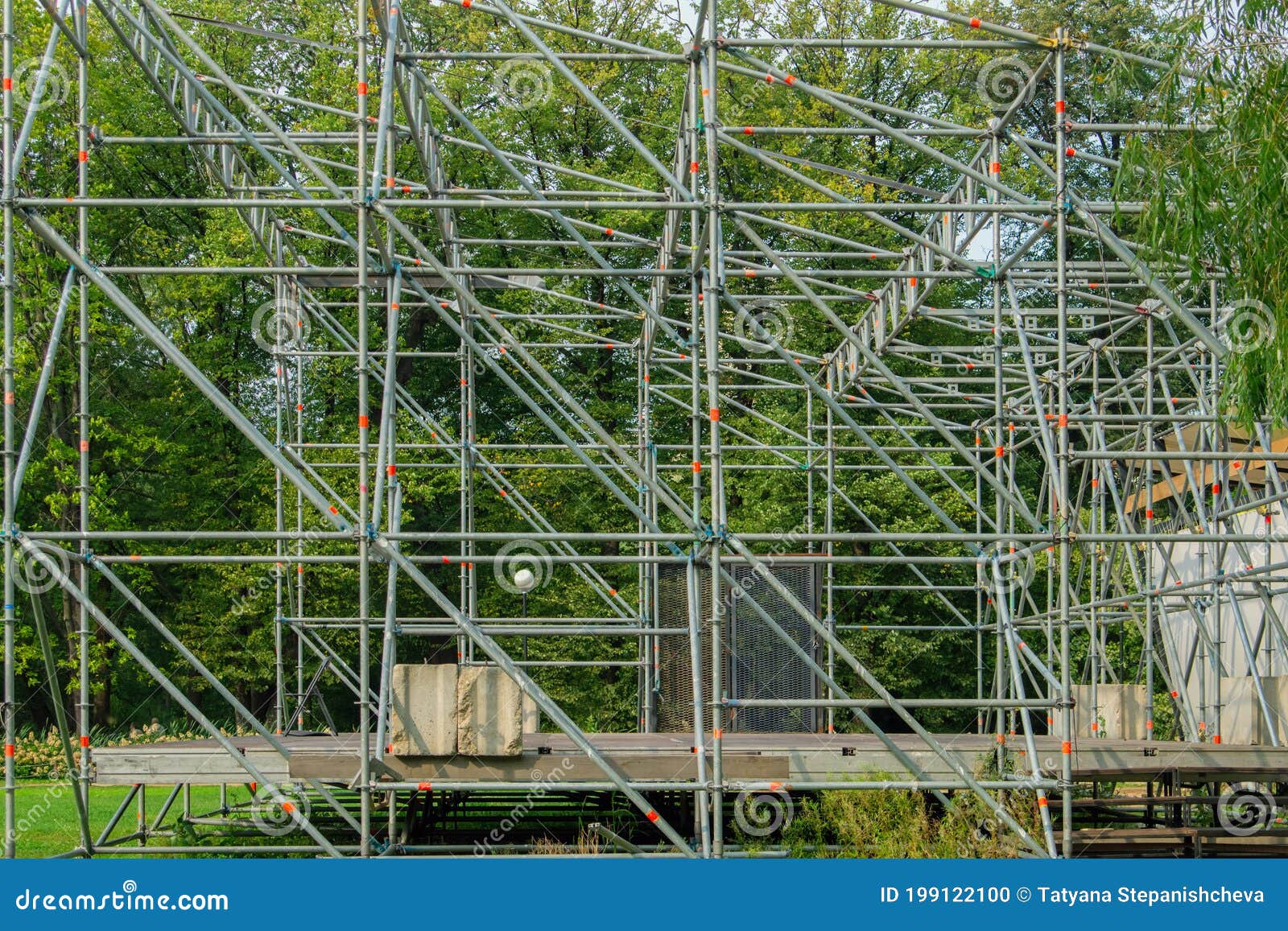 Metal Structures on a Small Stage Stock Photo - Image of metal, high ...