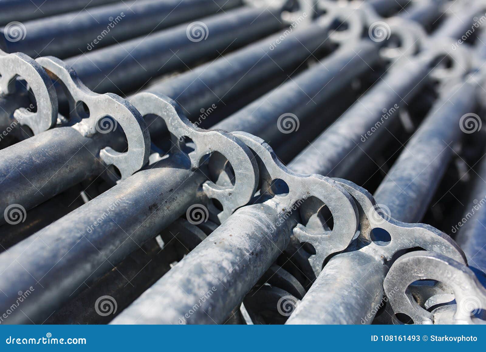 Metal Structures in a Warehouse in Stacks. Metal Supports for ...