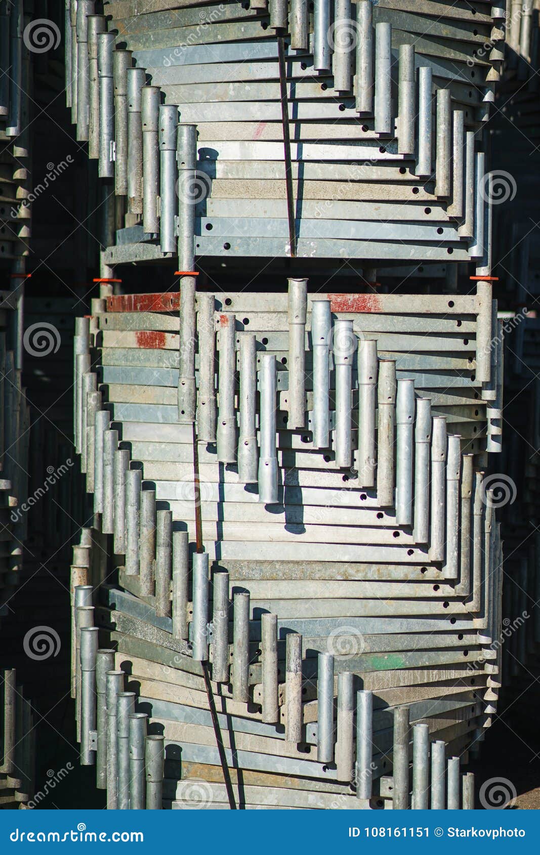 Metal Structures in a Warehouse in Stacks. Metal Supports for ...