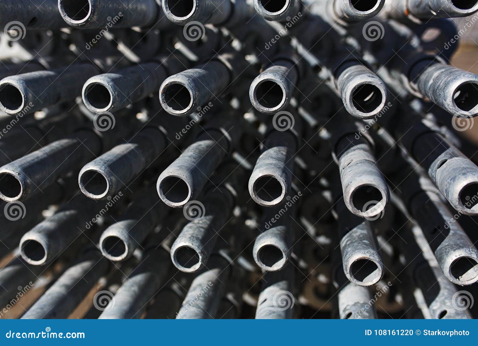 Metal Structures in a Warehouse in Stacks. Metal Supports for ...