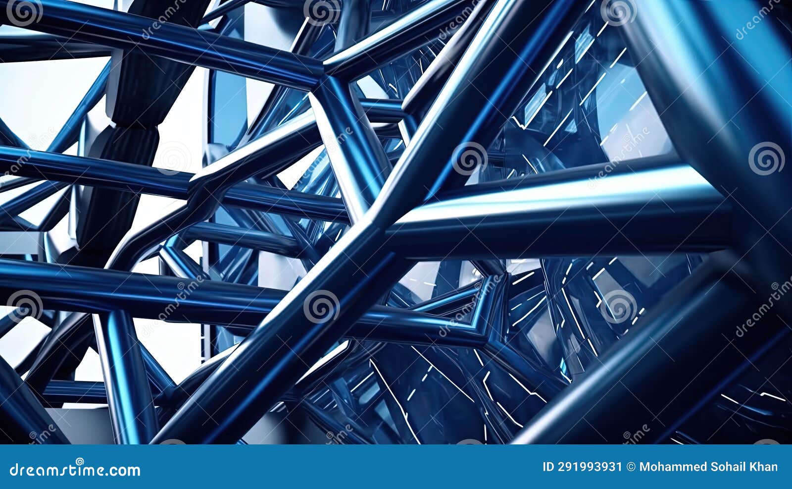 Metal Structures Web on a Building Digital Background Stock ...