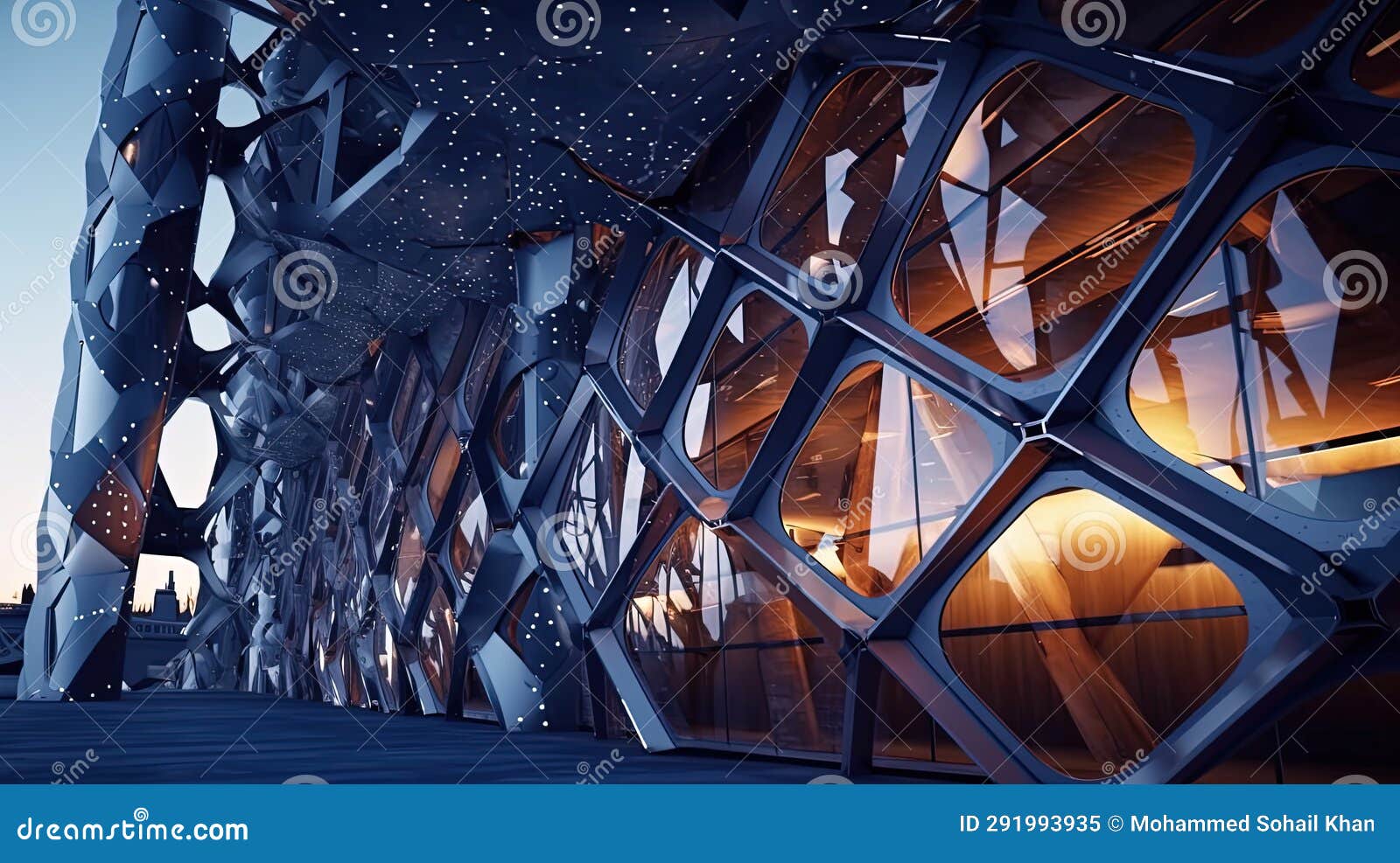 Metal Structures Web on a Building Digital Background Stock ...