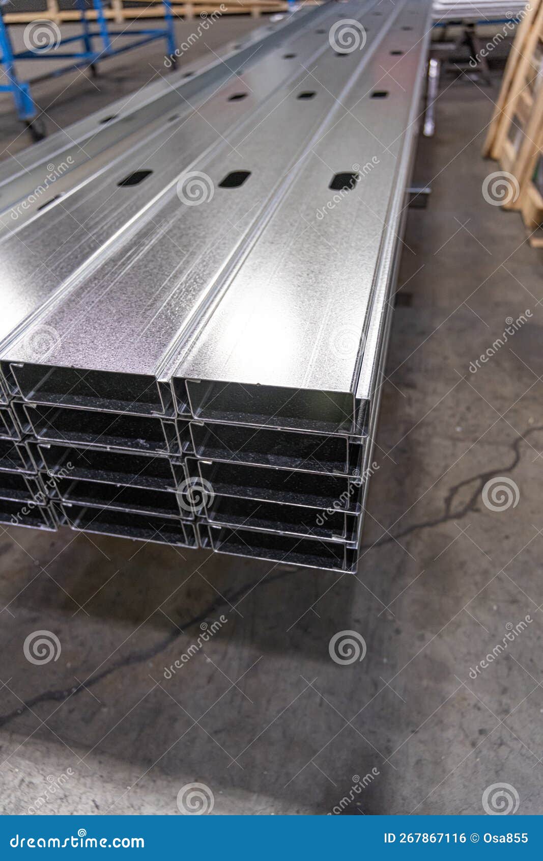 Metal Stud for Wall Framing Manufactured at Metal Factory Stock Photo ...