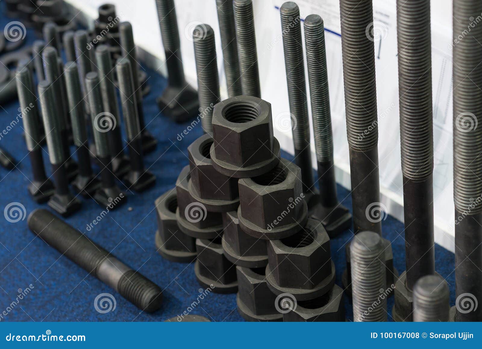 Metal Studs with Metric Thread Isolated Stock Photo - Image of hole ...
