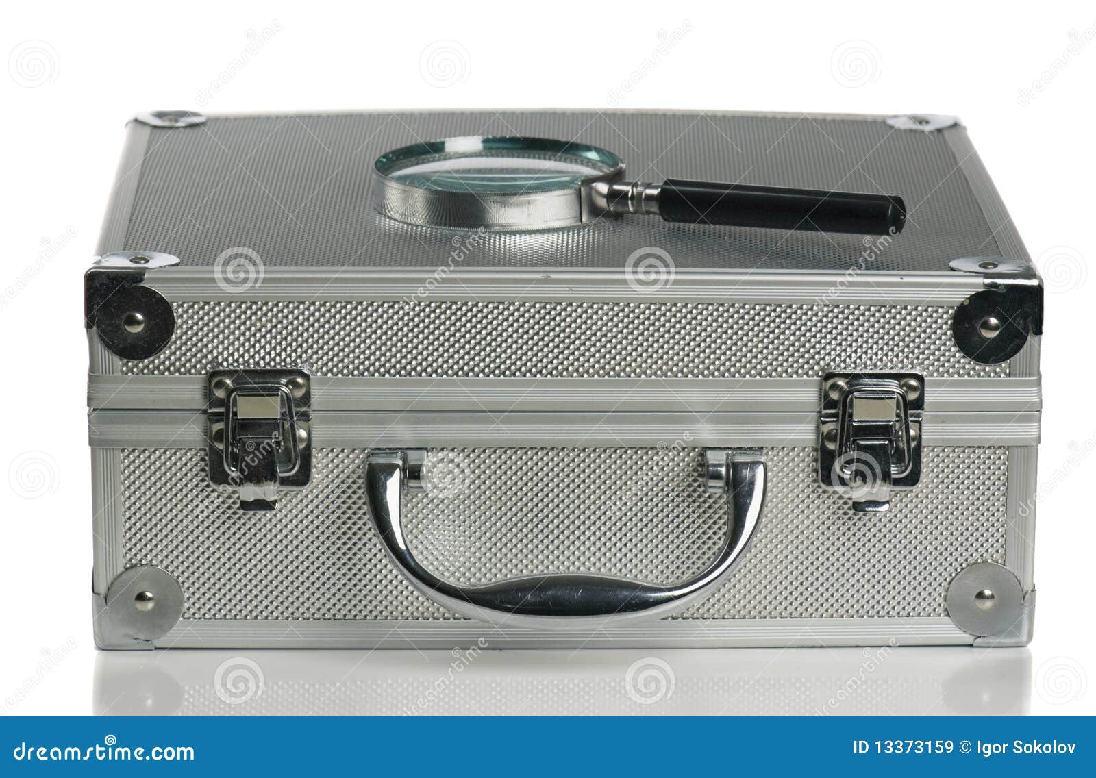 Metal suitcase stock image. Image of luggage, isolated - 13373159