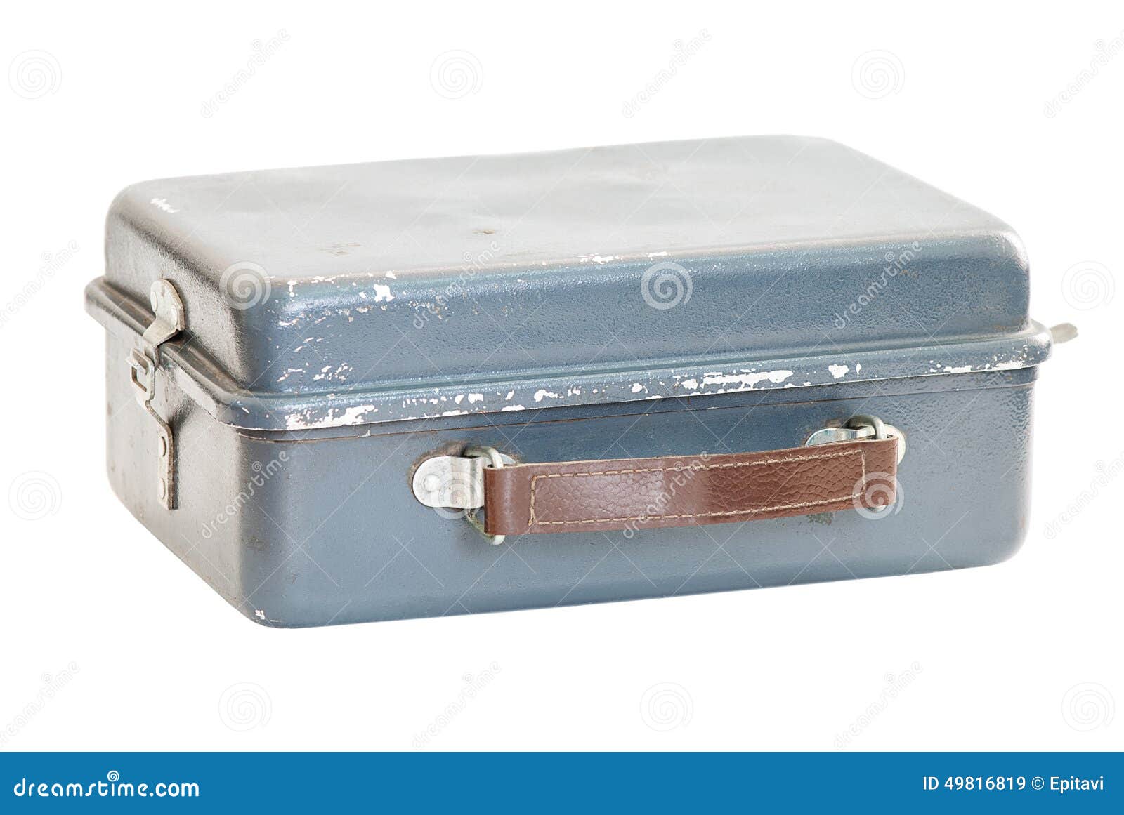 Metal suitcase stock image. Image of toolbox, scratched - 49816819