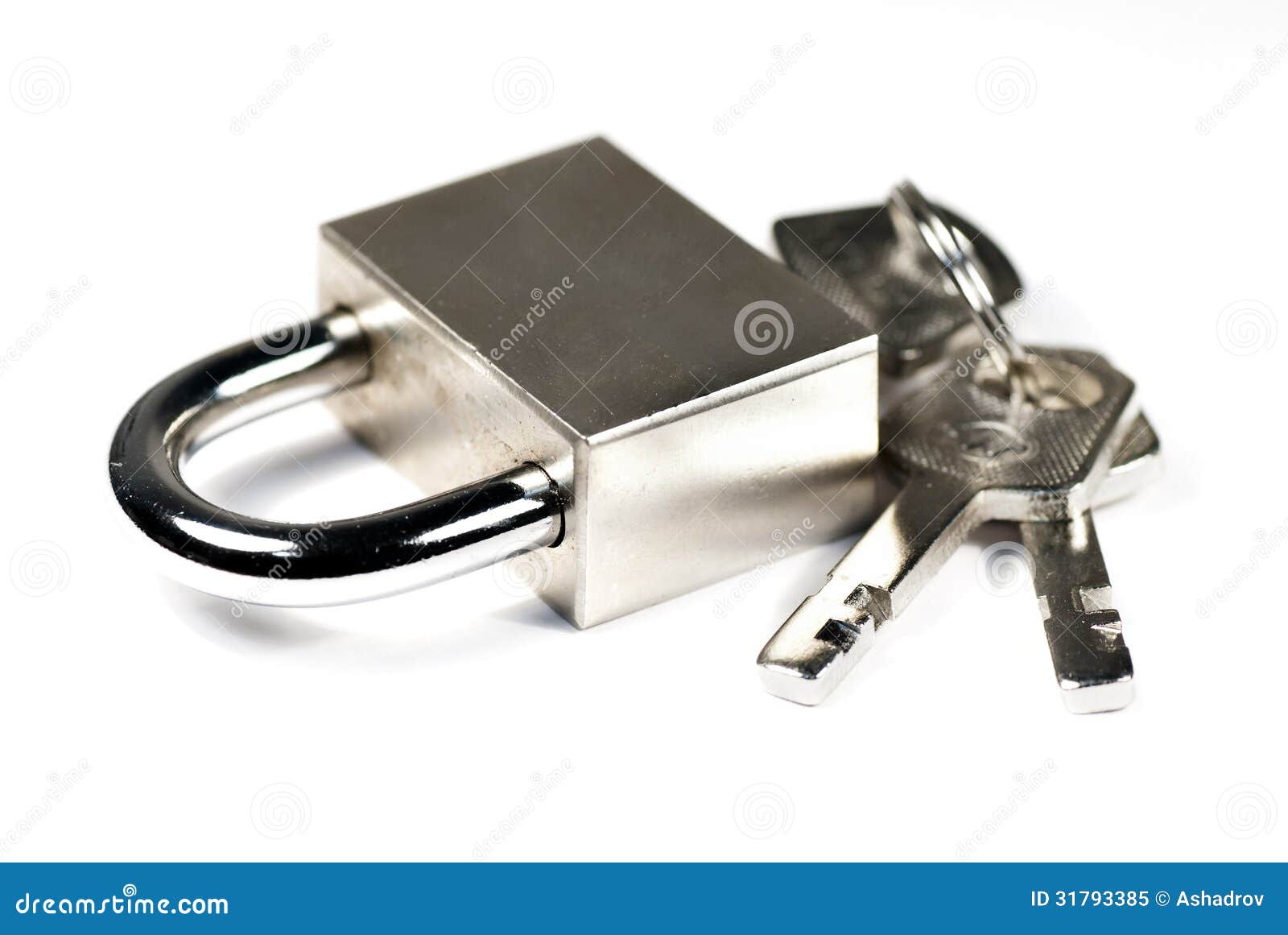 Metal Suitcase Padlock with Keys on a Ring on White Bac Stock Image ...