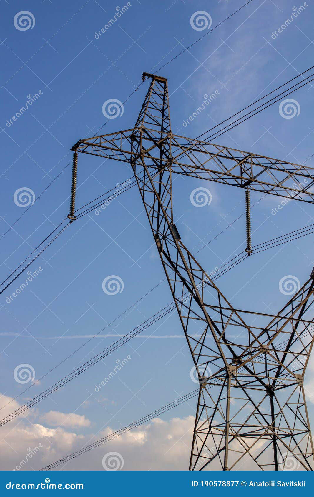 Metal Support of a Power Line with Wires Extending in Opposite ...