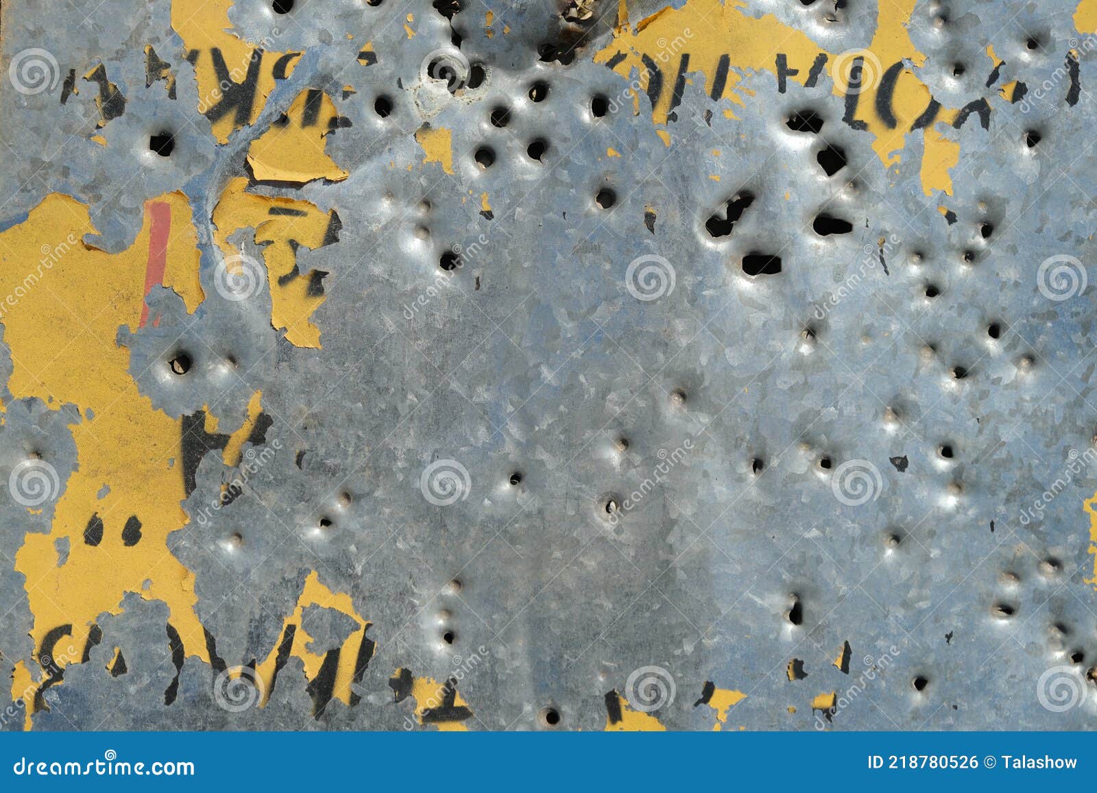 Metal Surface with Bullet Holes Stock Photo - Image of metal, colors ...