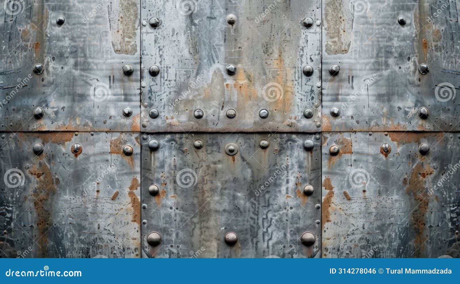 Metal Surface Featuring Rivets in Close-up Stock Photo - Image of macro ...