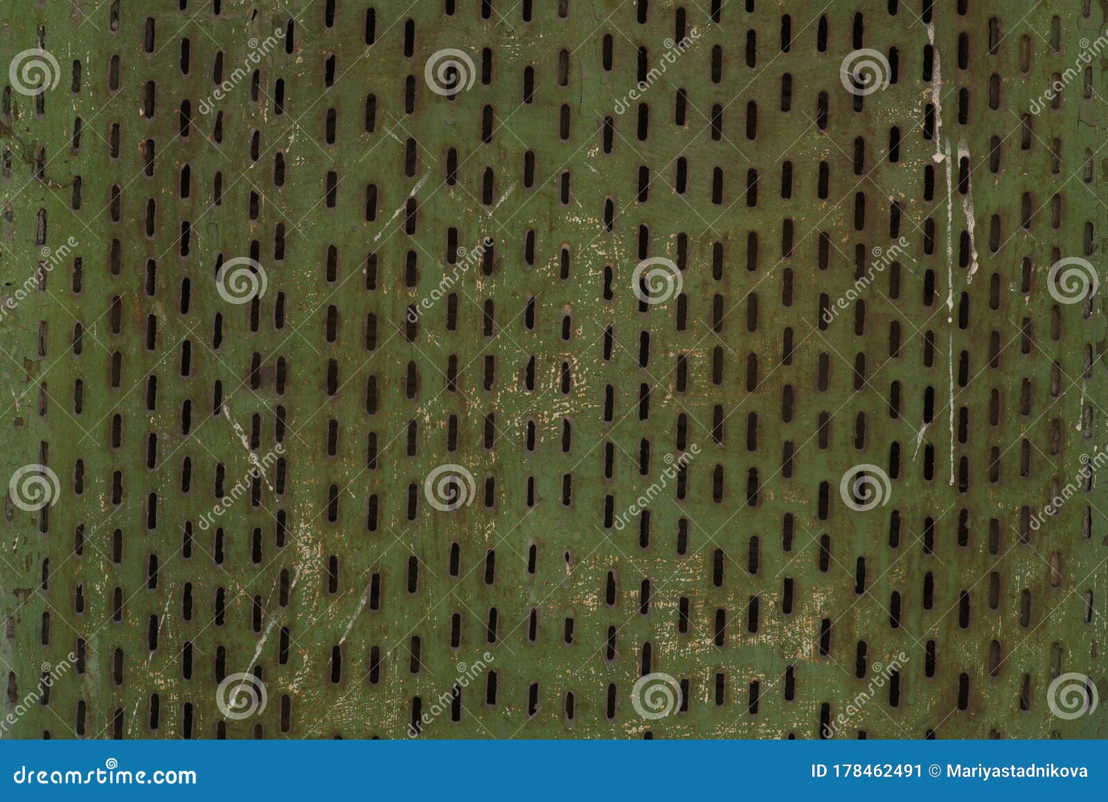 Metal Surface with Round Seven-dimensional Holes Stock Image - Image of ...